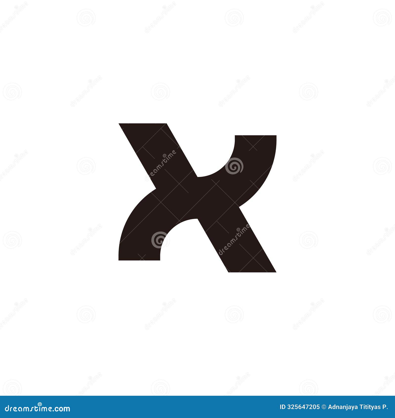 Letter X Black Road Simple Geometric Logo Vector Stock Vector ...