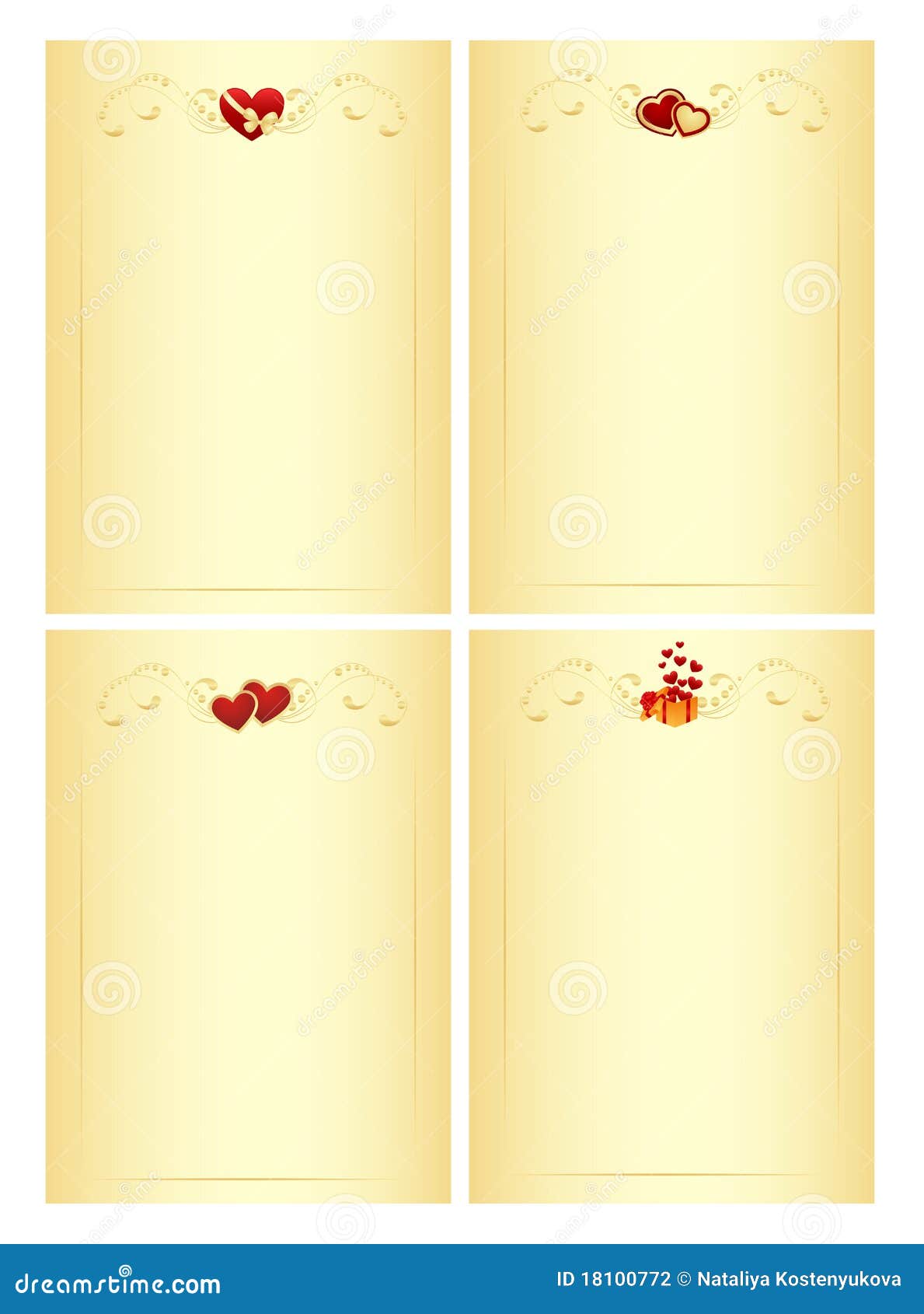 Letter blanks with hearts stock vector. Illustration of paper - 18100772