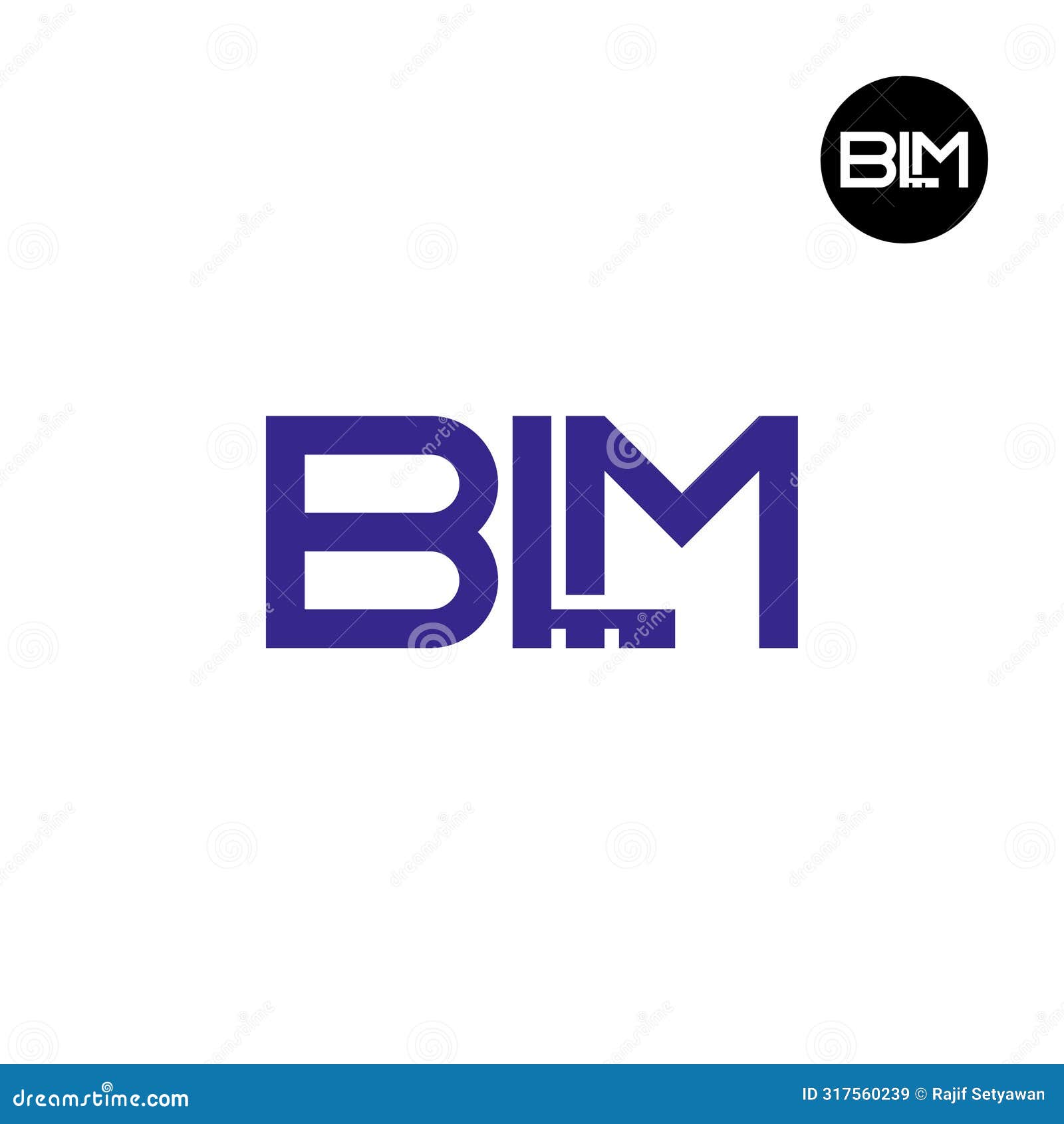 Letter BLM Monogram Logo Design Stock Vector - Illustration of design ...