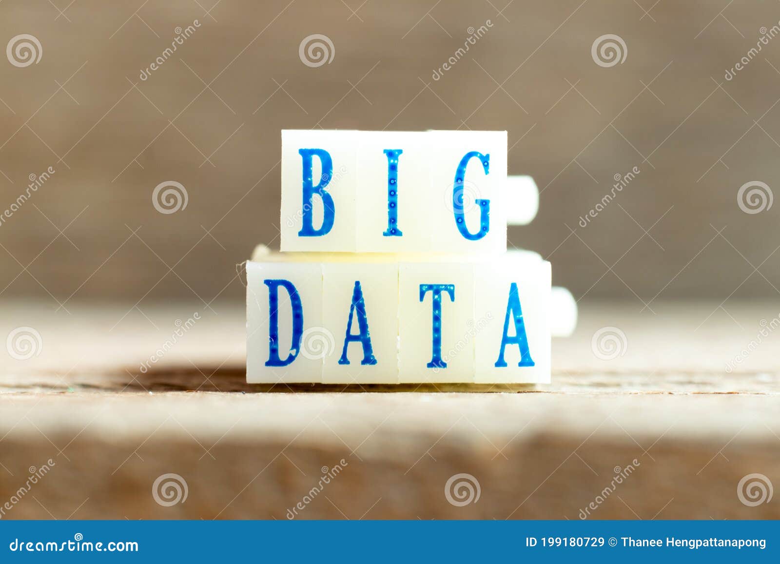 Letter Block with Blue Word Big Data on Wood Background Stock Image ...