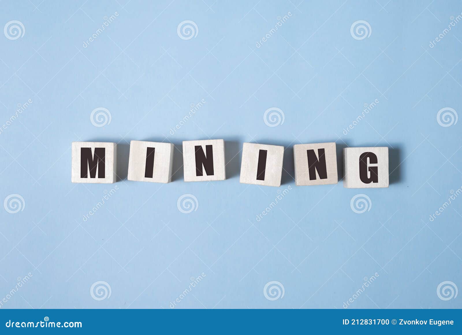 Letter Block with Blue Color Word Data Mining on Wood Background Stock ...