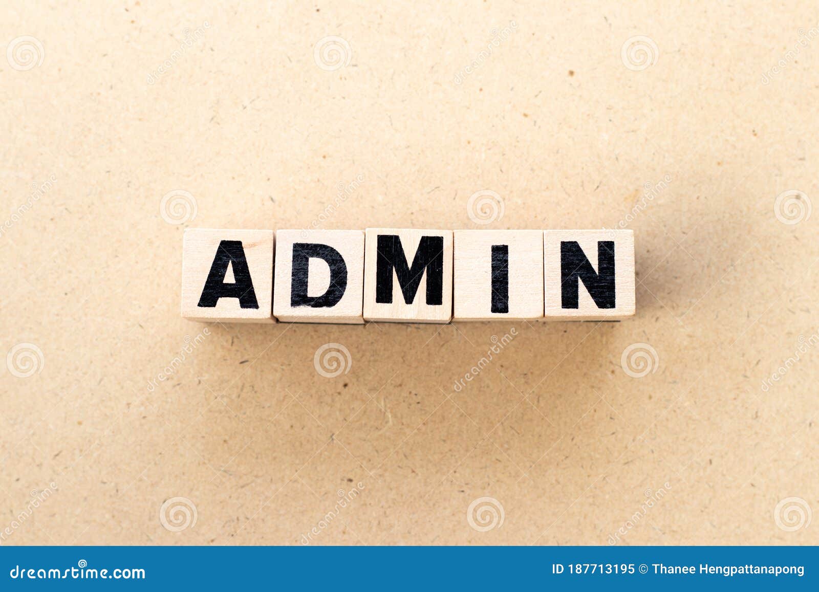 Letter Block in Word Admin on Wood Background Stock Image - Image of ...