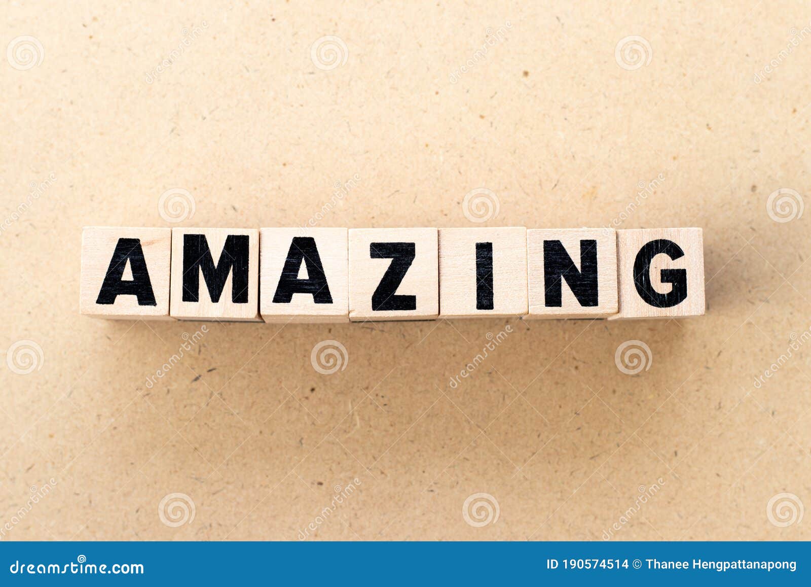 Letter Block in Word Amazing on Wood Background Stock Photo - Image of ...