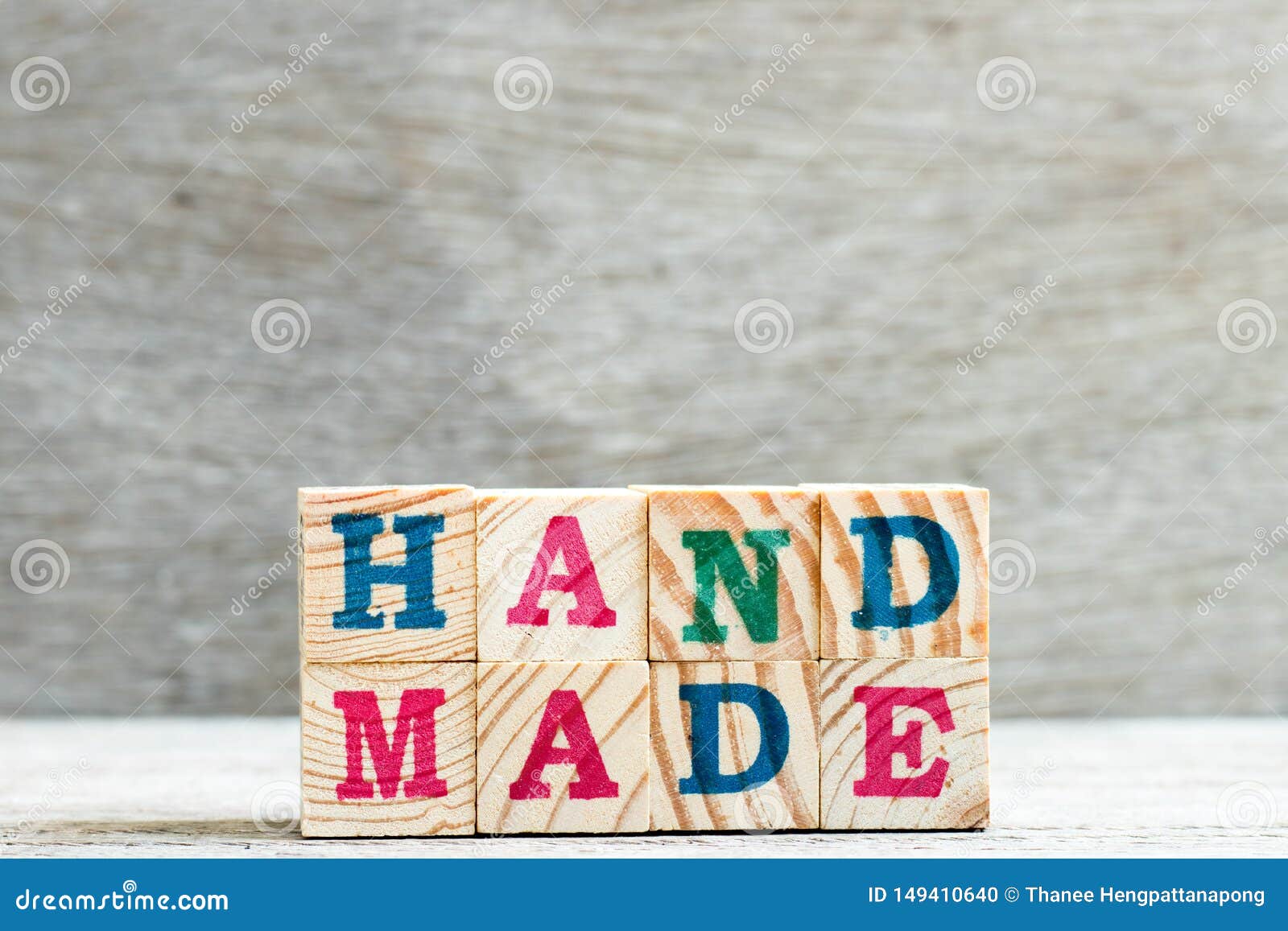 Letter Block in Word Handmade on Wood Background Stock Photo - Image of ...