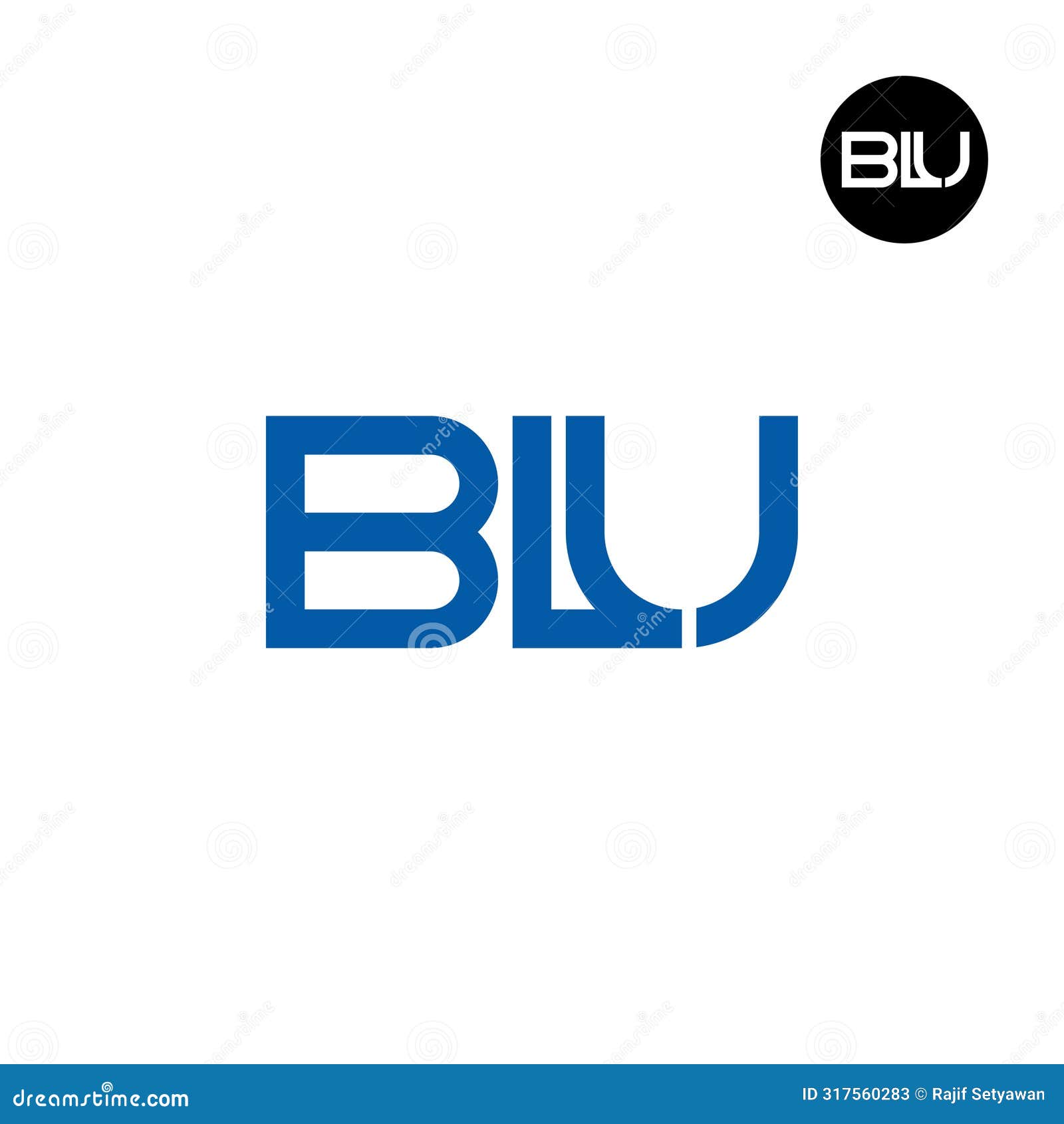 Letter BLU Monogram Logo Design Cartoon Vector | CartoonDealer.com ...