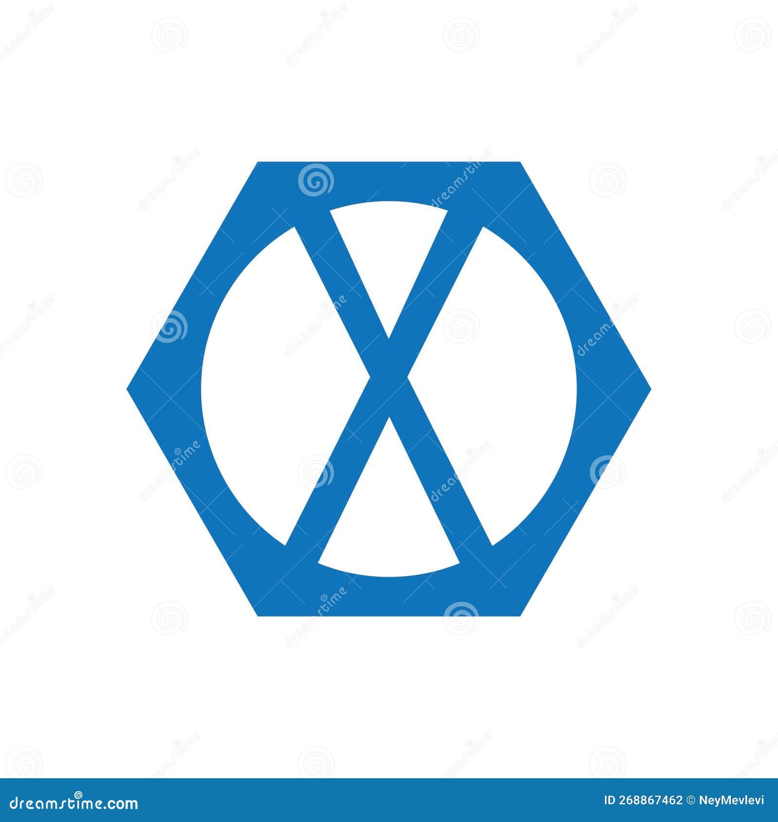 X Logo with a Blue Octagon Frame Shape Stock Vector - Illustration of ...