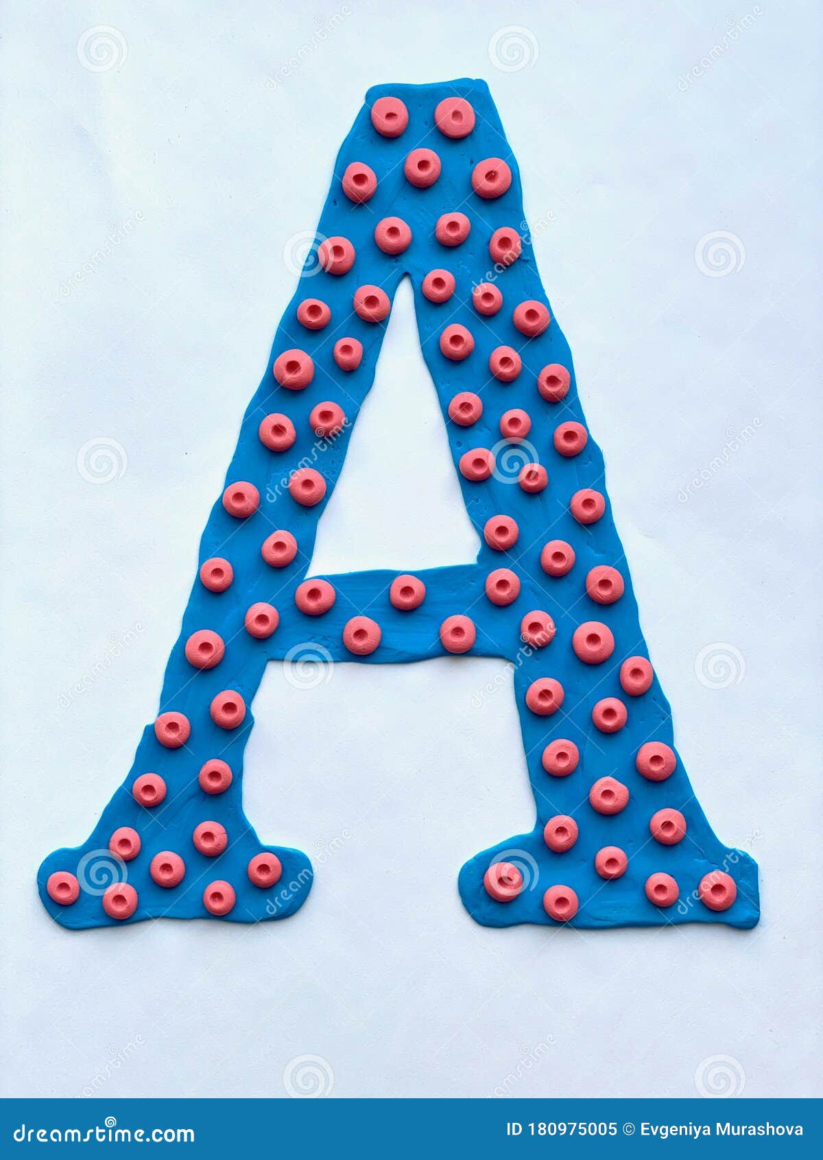 The Letter a is Blue with Red Spots, Made of Plasticine, Handmade ...