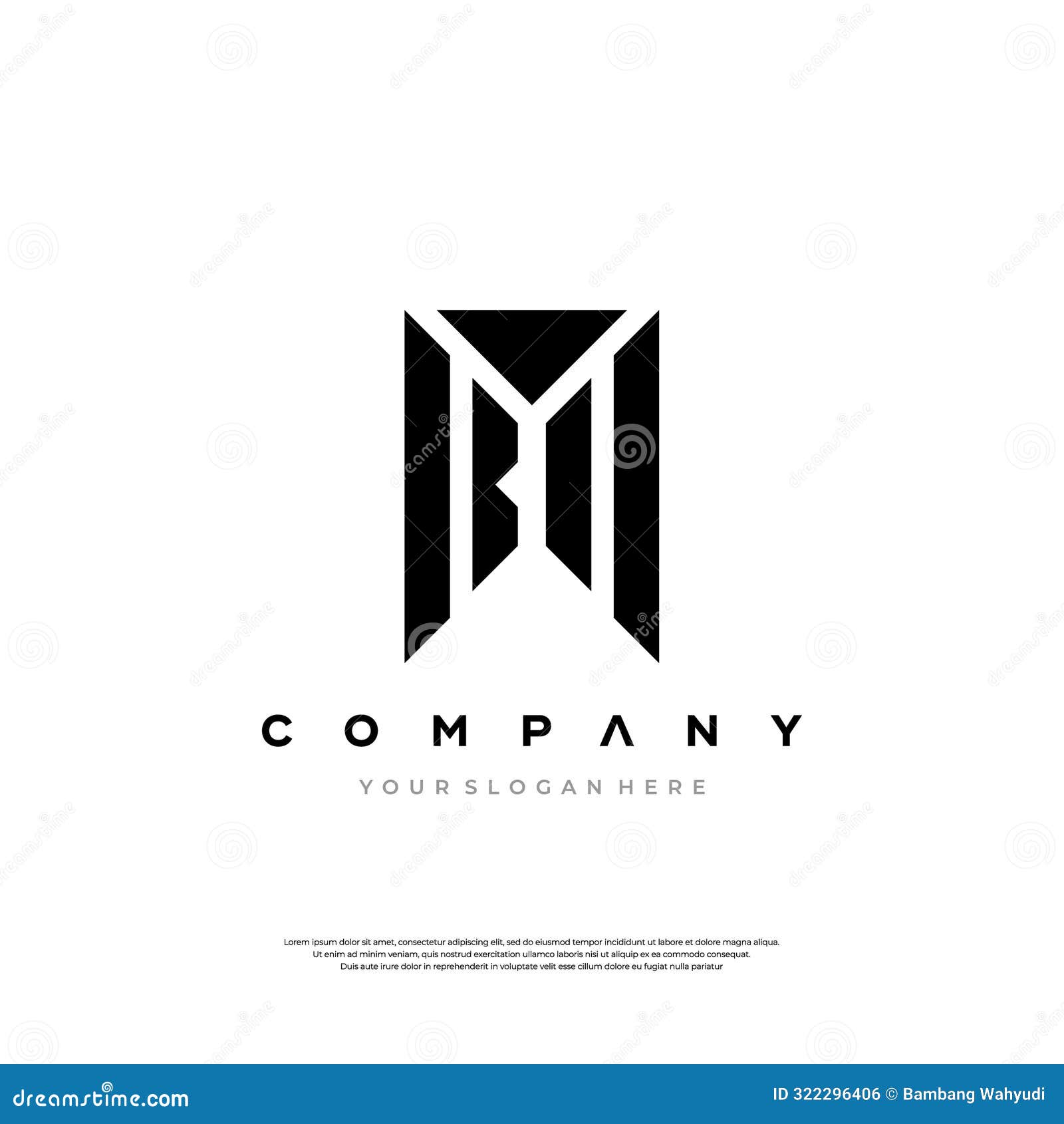 Letter BM logo Design stock vector. Illustration of contemporary ...