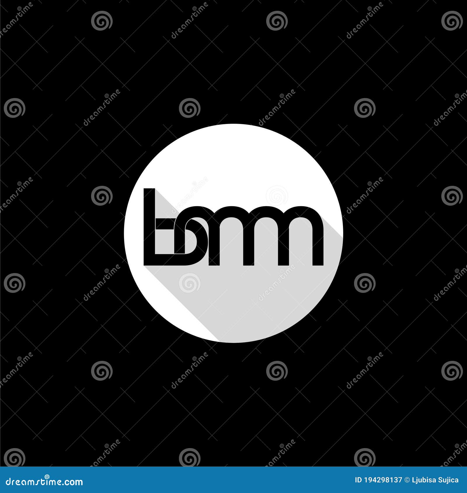 Letter BMM Logo with Creative Circle Isolated on Dark Background Stock ...