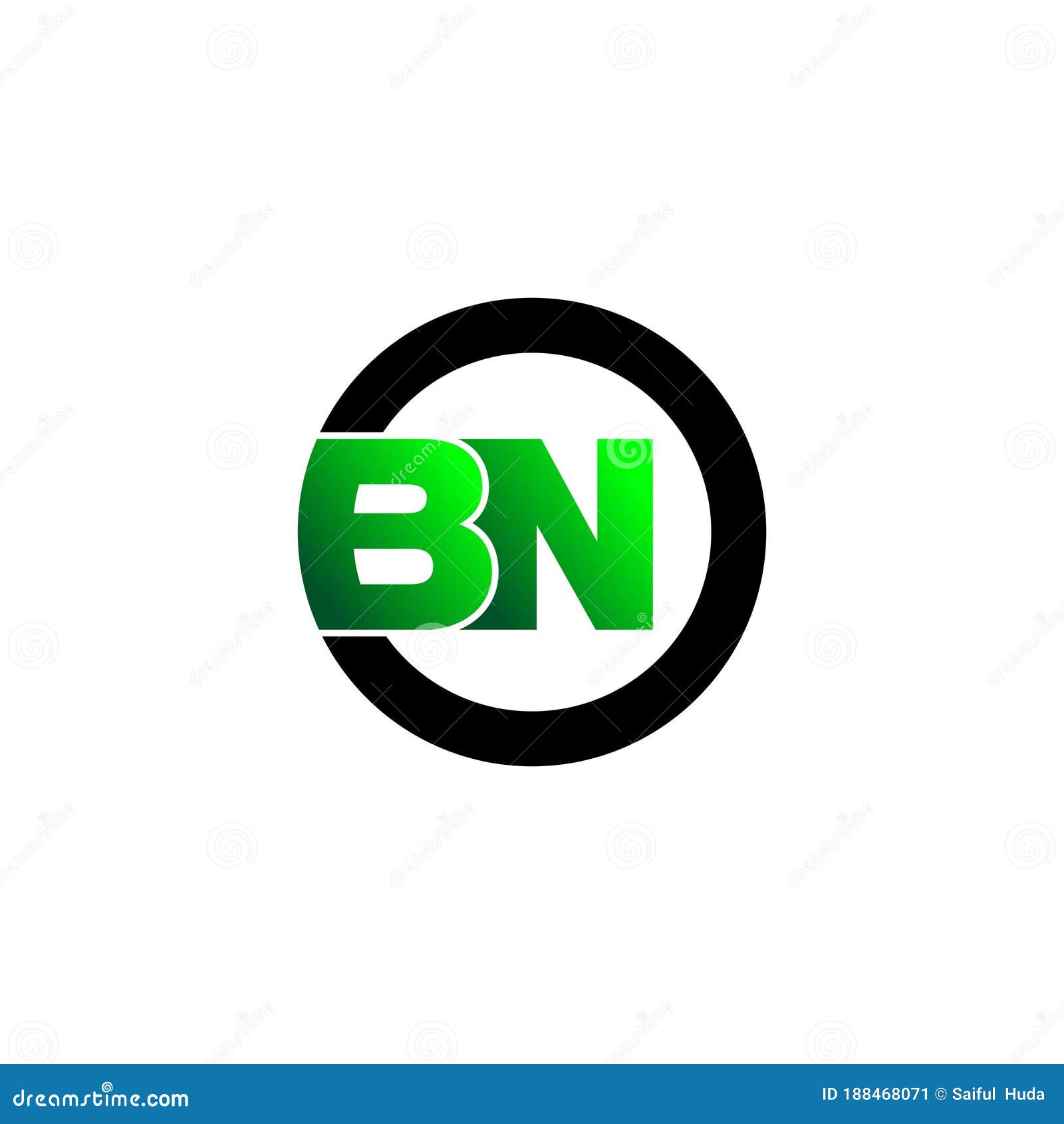 Letter BN Circle Monogram Logo Icon Design Vector. Stock Vector ...