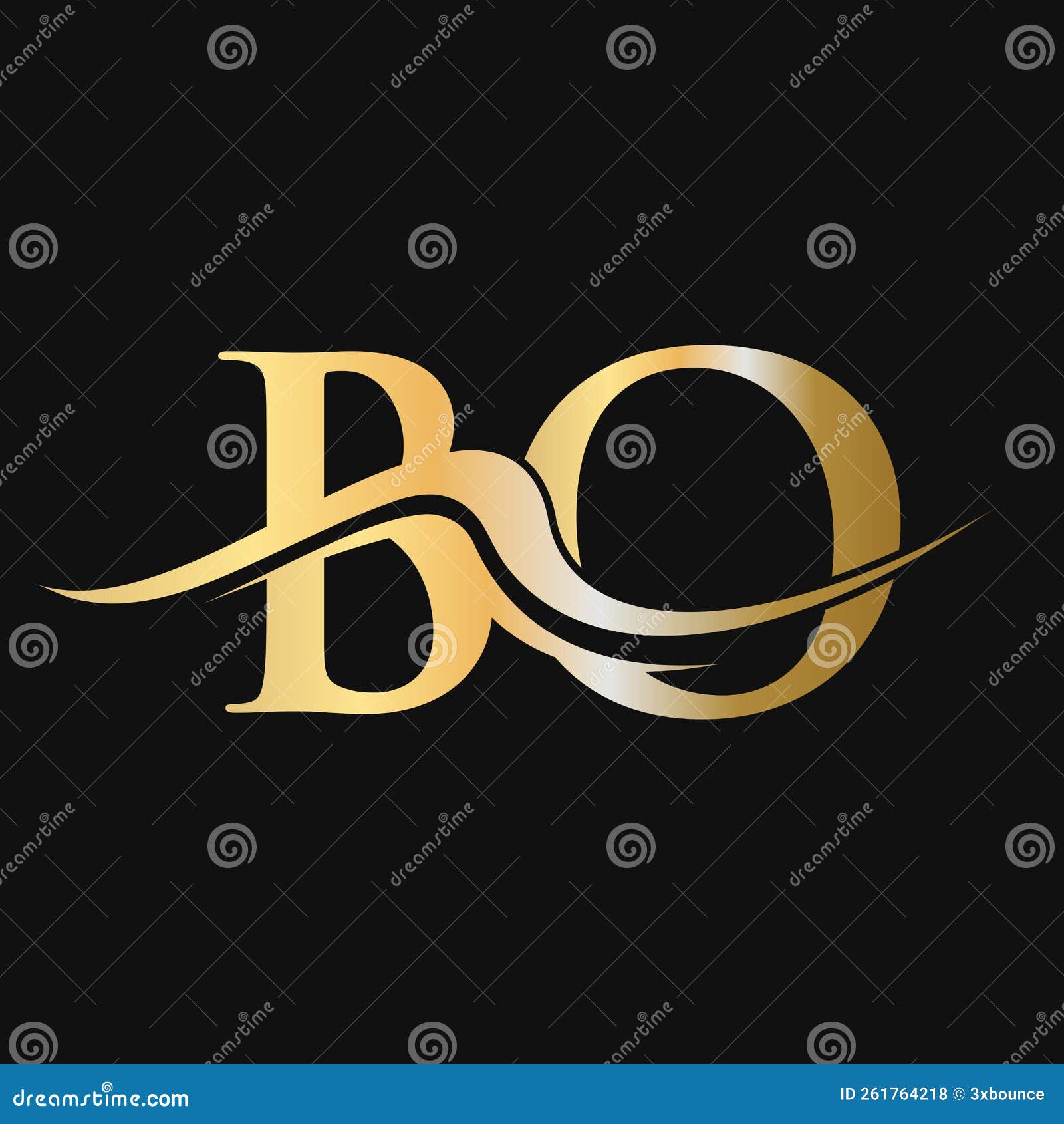 Letter BO Logo Design. Initial BO Logotype Template Stock Vector ...