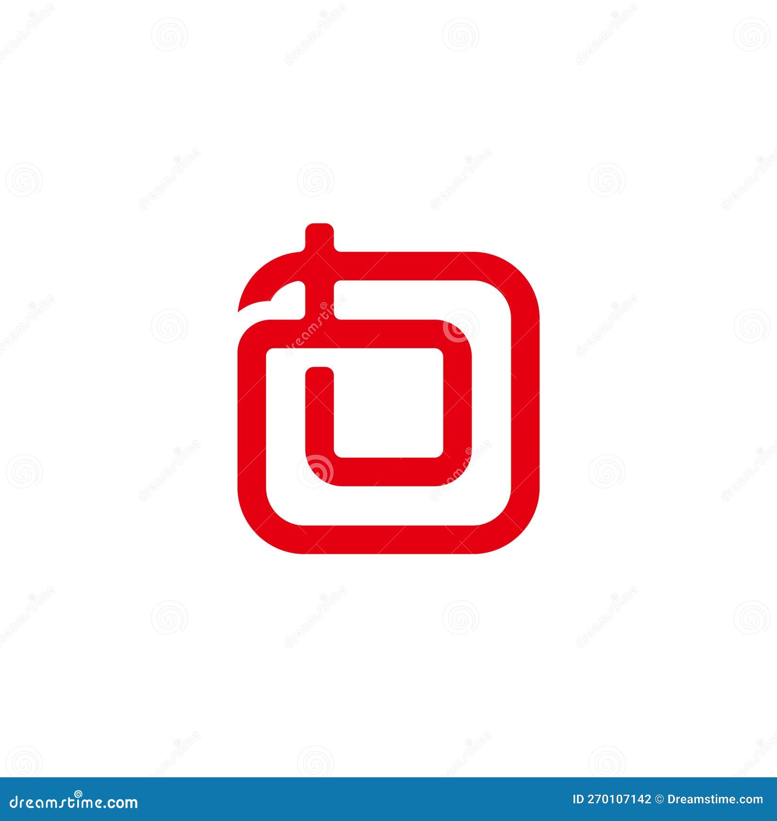 Letter Bo Square Spiral Simple Logo Vector Stock Vector - Illustration ...