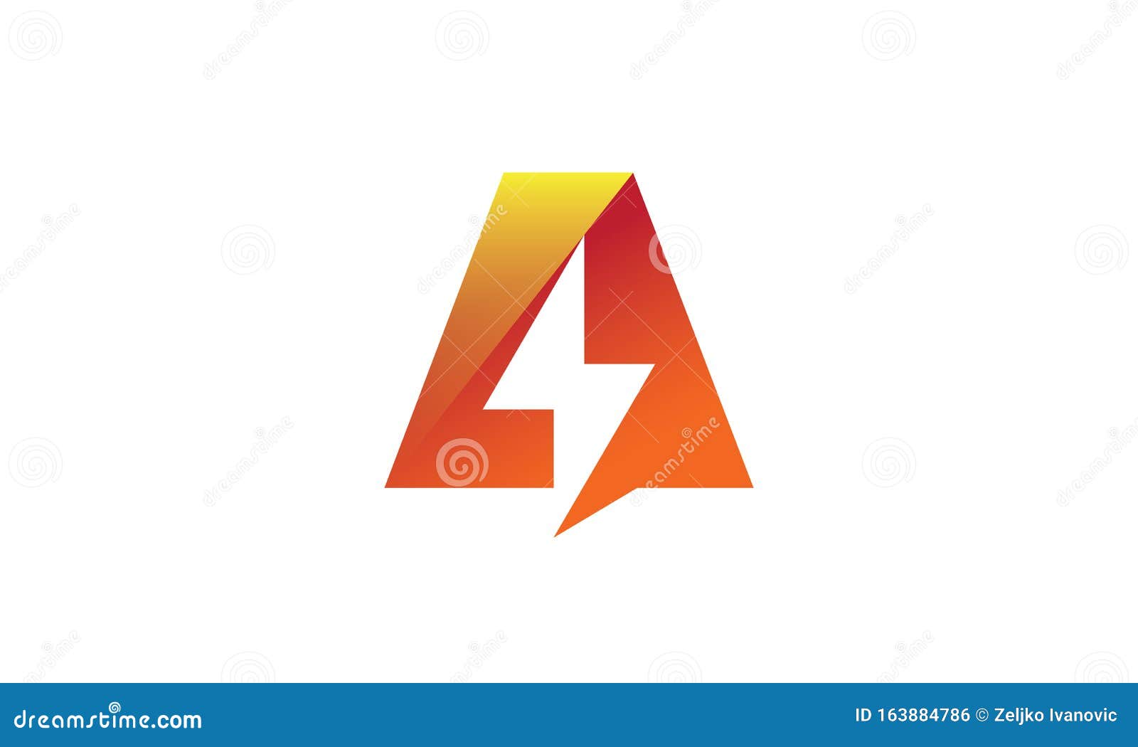 Letter a Bolt Monogram Logo. Stock Vector - Illustration of alphabet ...