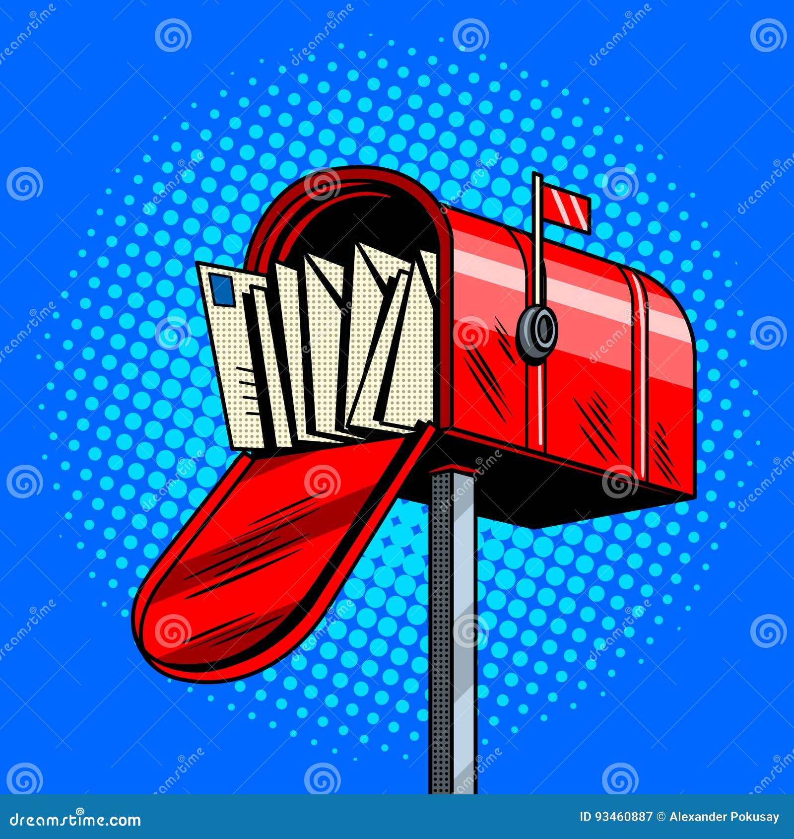 Letter Box Comic Book Style Vector Illustration | CartoonDealer.com ...