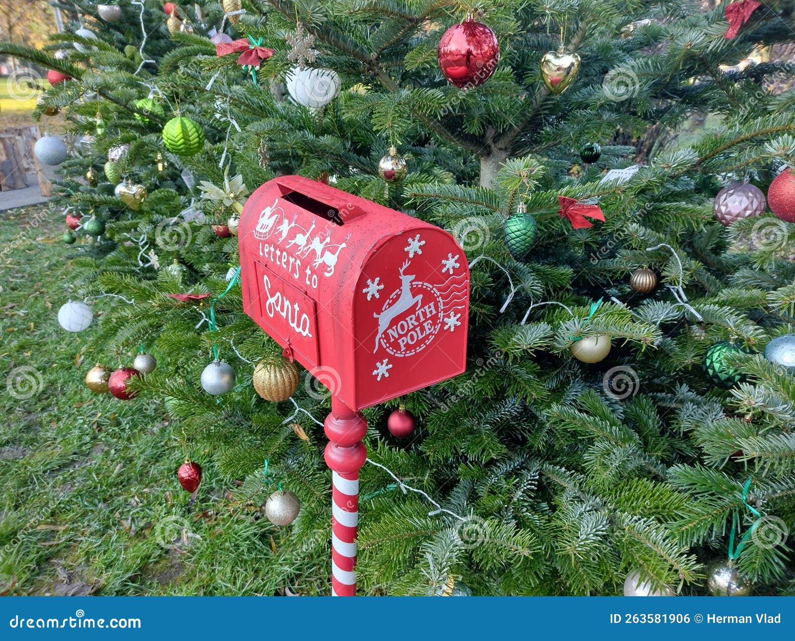Letter Box for Santa. Letters To Santa Stock Photo - Image of letter ...