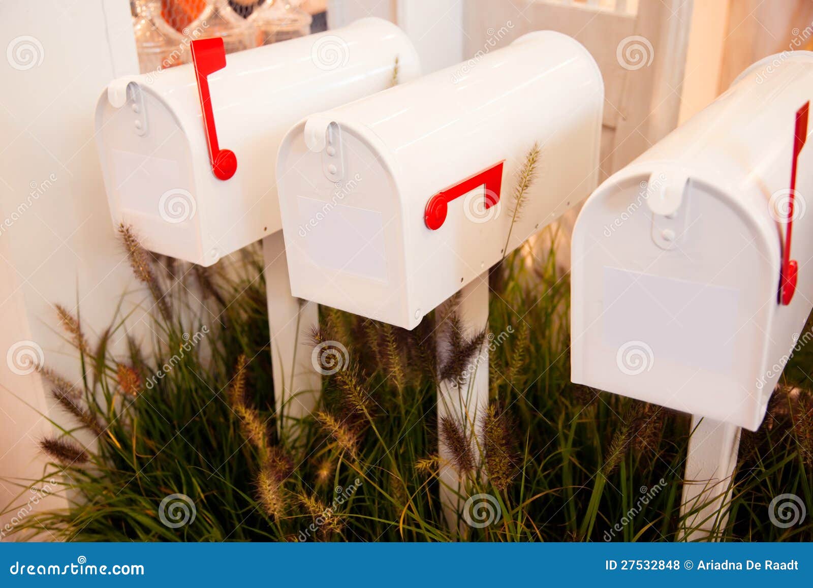 Letter boxes in garden stock photo. Image of address - 27532848