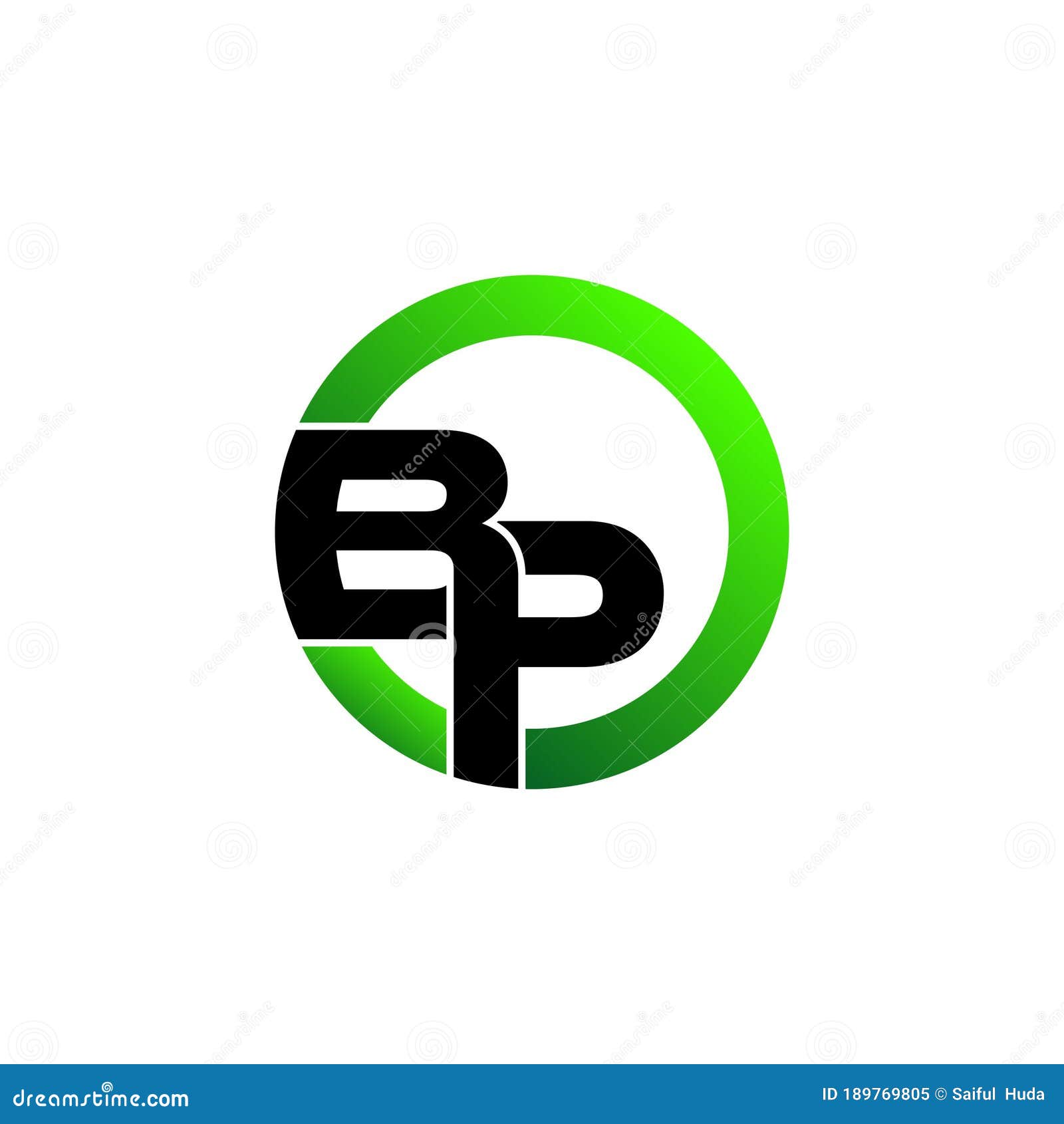Letter Bp Circle Monogram Logo Icon Design Vector. Stock Vector ...