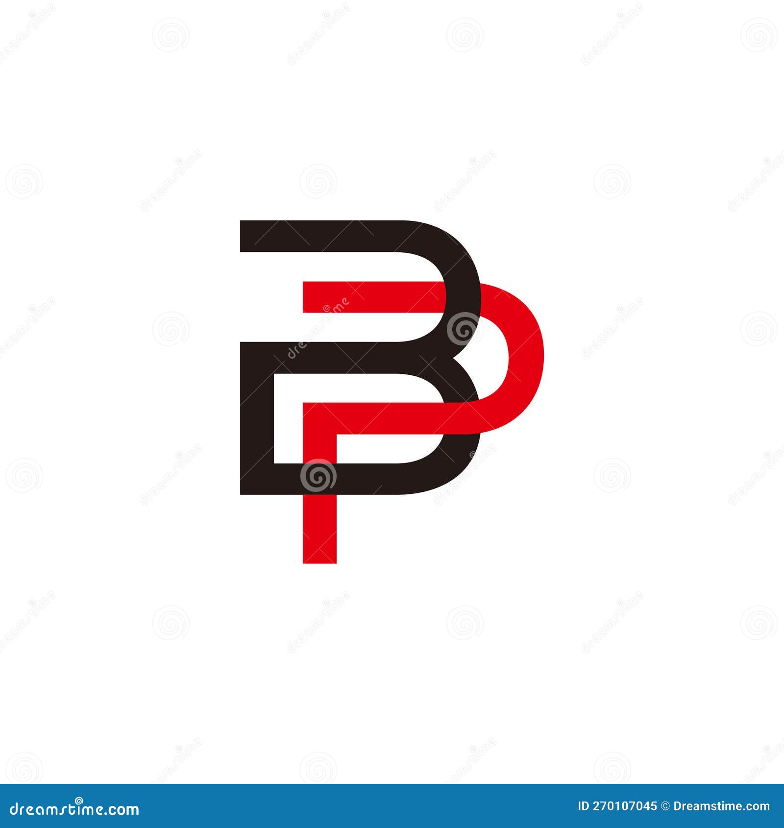 Letter Bp Linked Colorful Line Logo Vector Stock Vector - Illustration ...