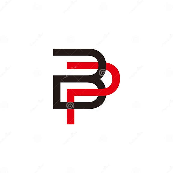 Letter Bp Linked Colorful Line Logo Vector Stock Vector - Illustration ...