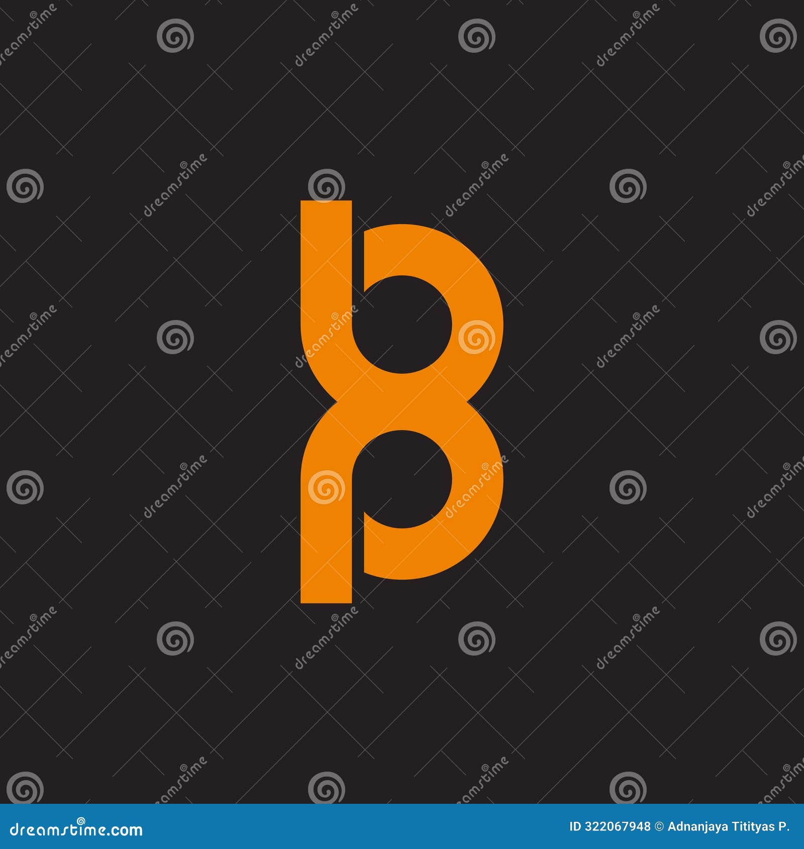 Letter Bp Loop Circles Geometric Simple Logo Vector | CartoonDealer.com ...