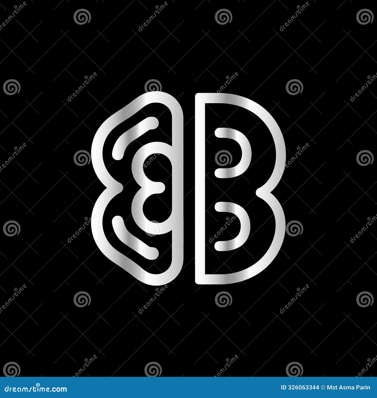 Letter Brain Logo and Icon Vector Illustration Template Design. Stock ...