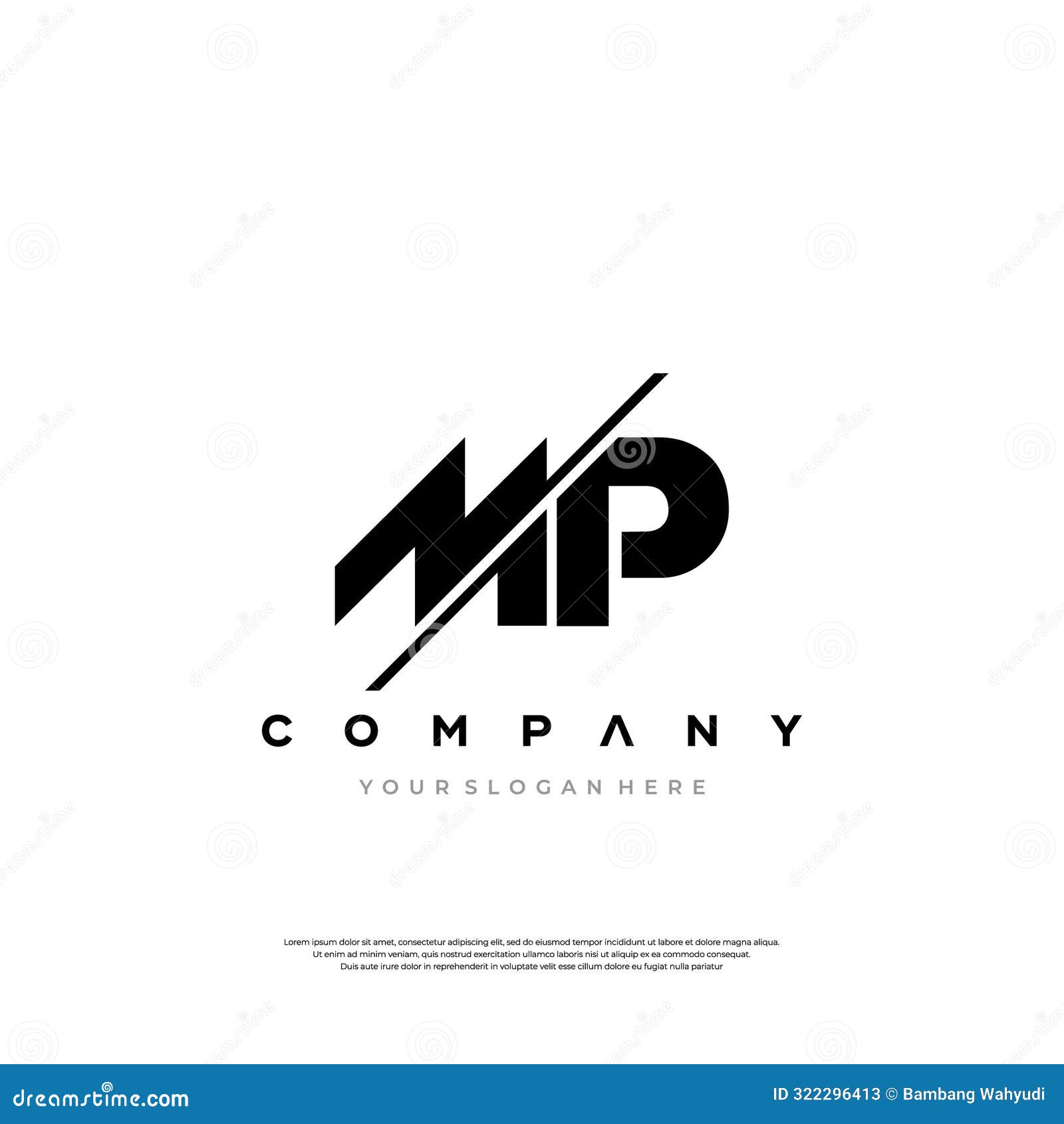 Letter Branding Design MP Logo Stock Vector - Illustration of simple ...