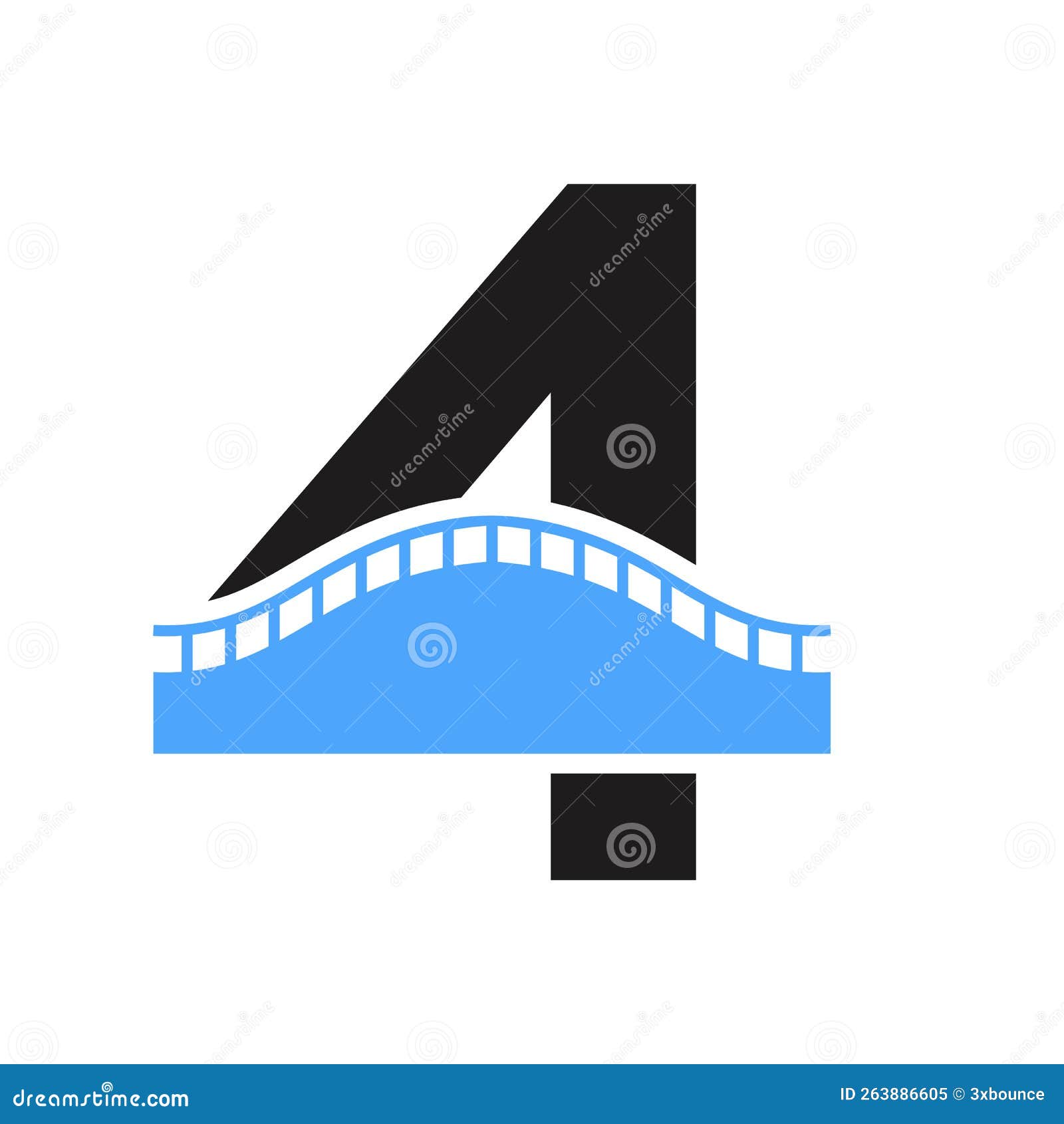 Letter 4 Bridge Logo for Transportation, Journey and Construction ...