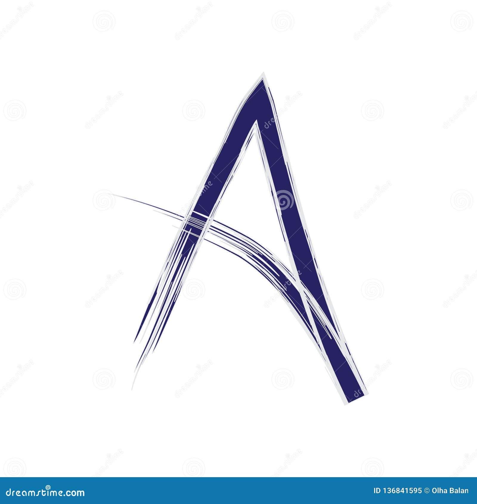 Letter a Brush Design stock vector. Illustration of marker - 136841595