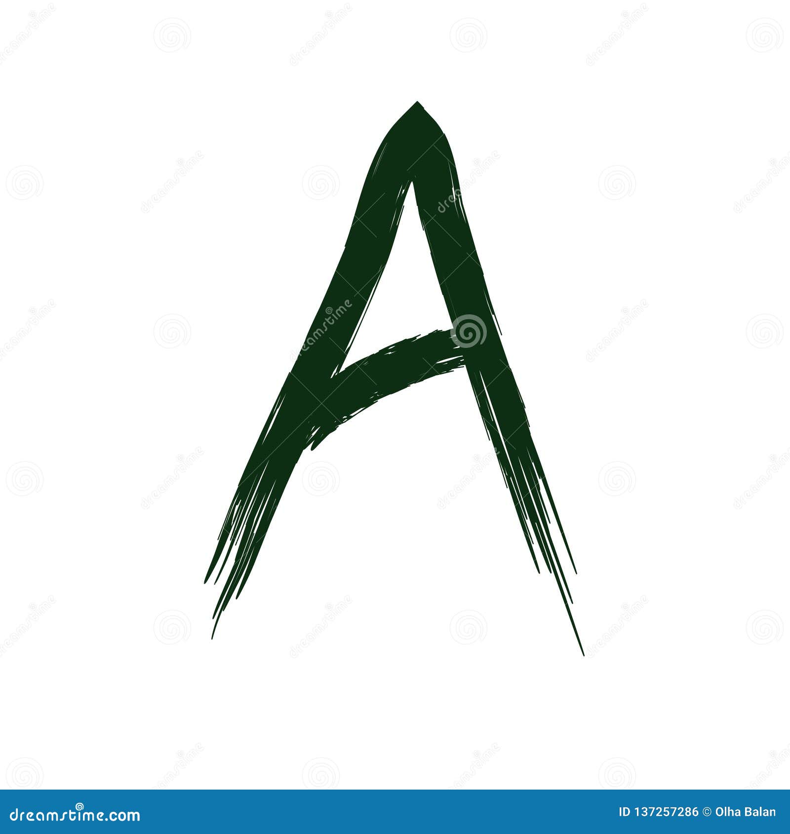 Letter a Brush Design stock vector. Illustration of calligraphy - 137257286