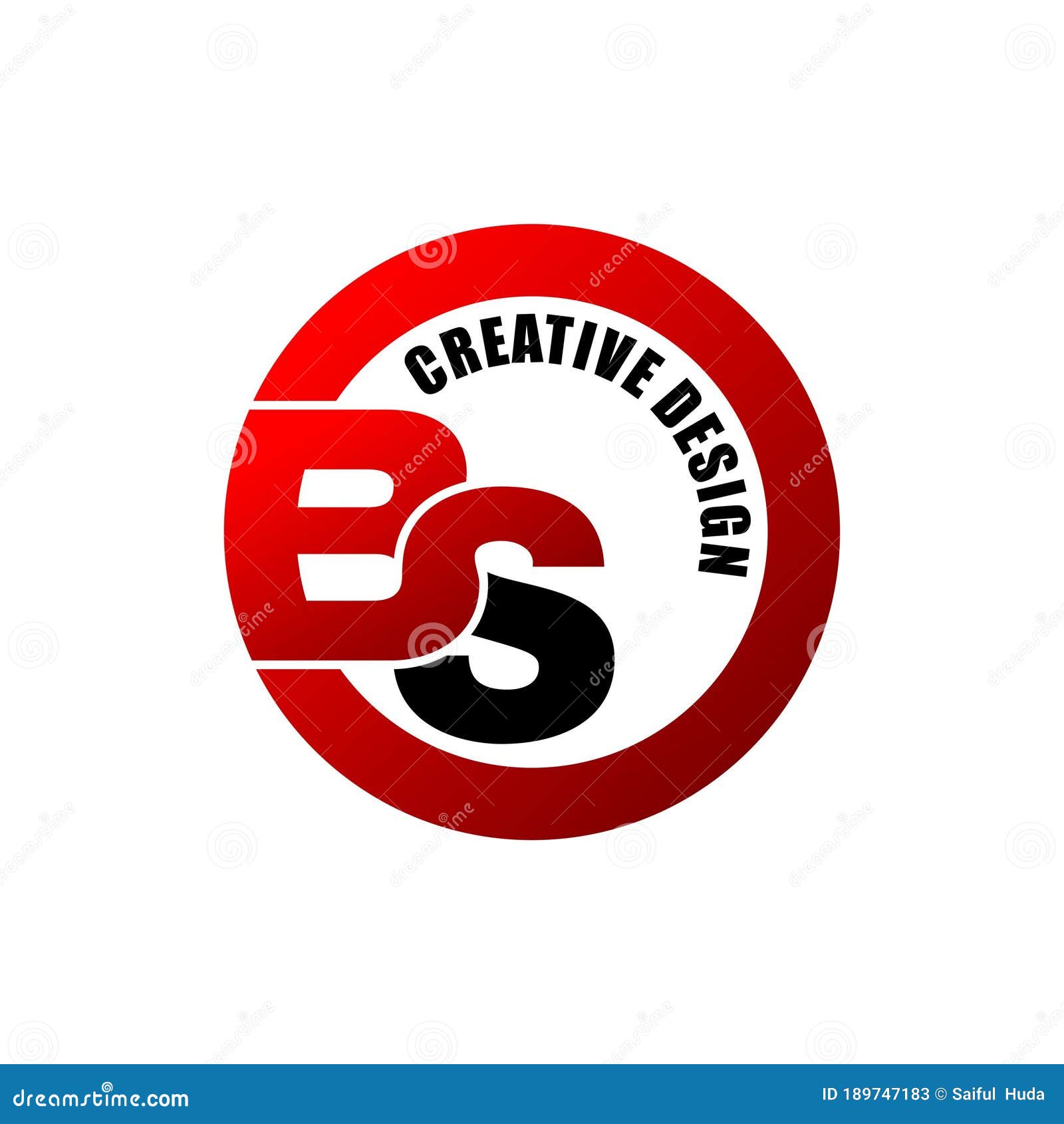 Letter BS Circle Monogram Logo Icon Design Vector. Stock Vector ...