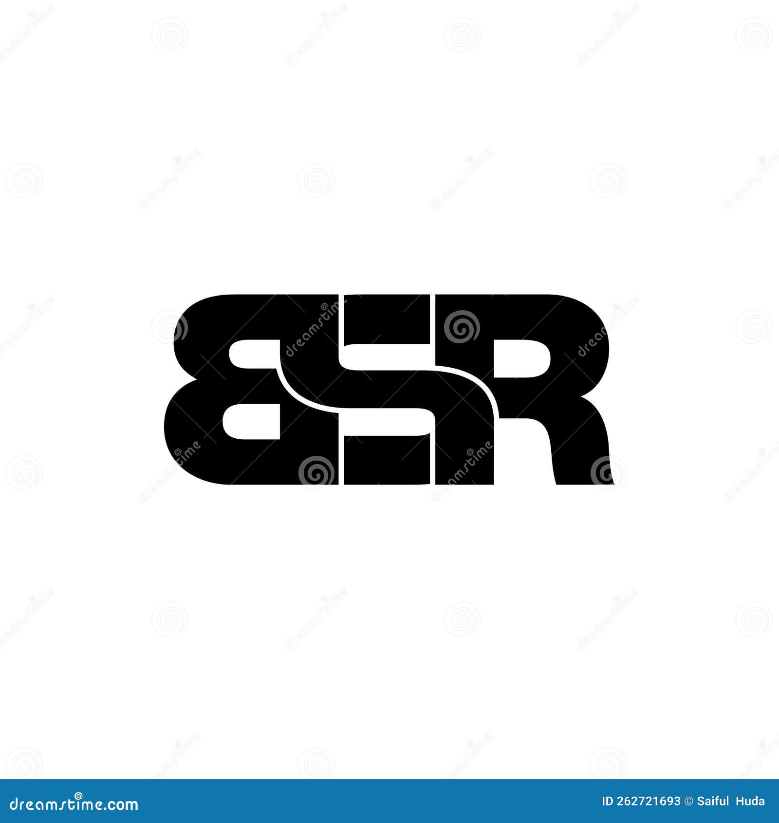 Letter BSR Simple Monogram Logo Icon Design. Cartoon Vector ...