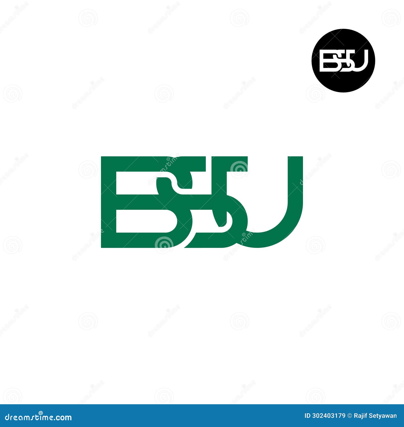 Letter BSU Monogram Logo Design Stock Vector - Illustration of connect ...