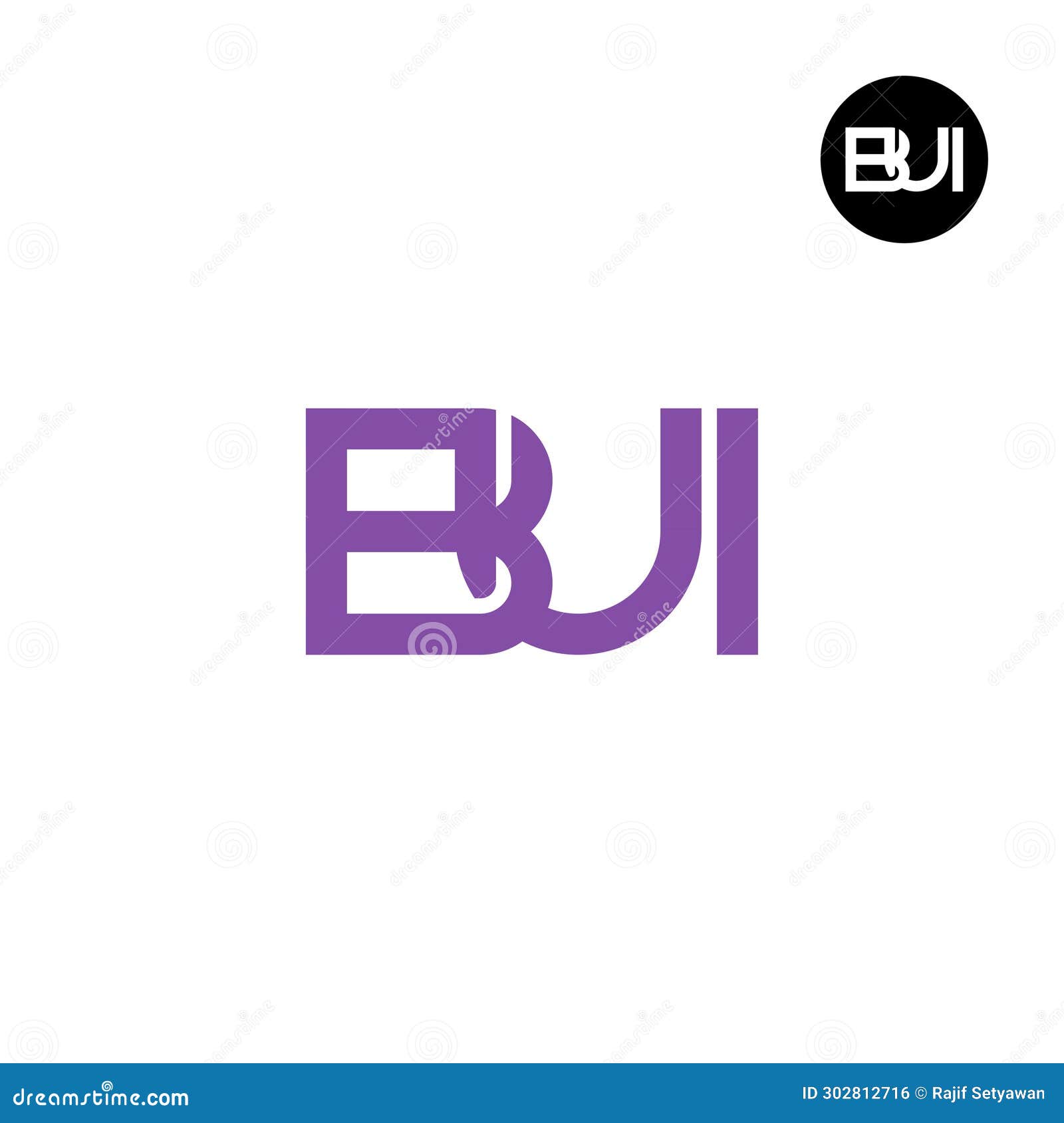 Letter BUI Monogram Logo Design Stock Vector - Illustration of names ...