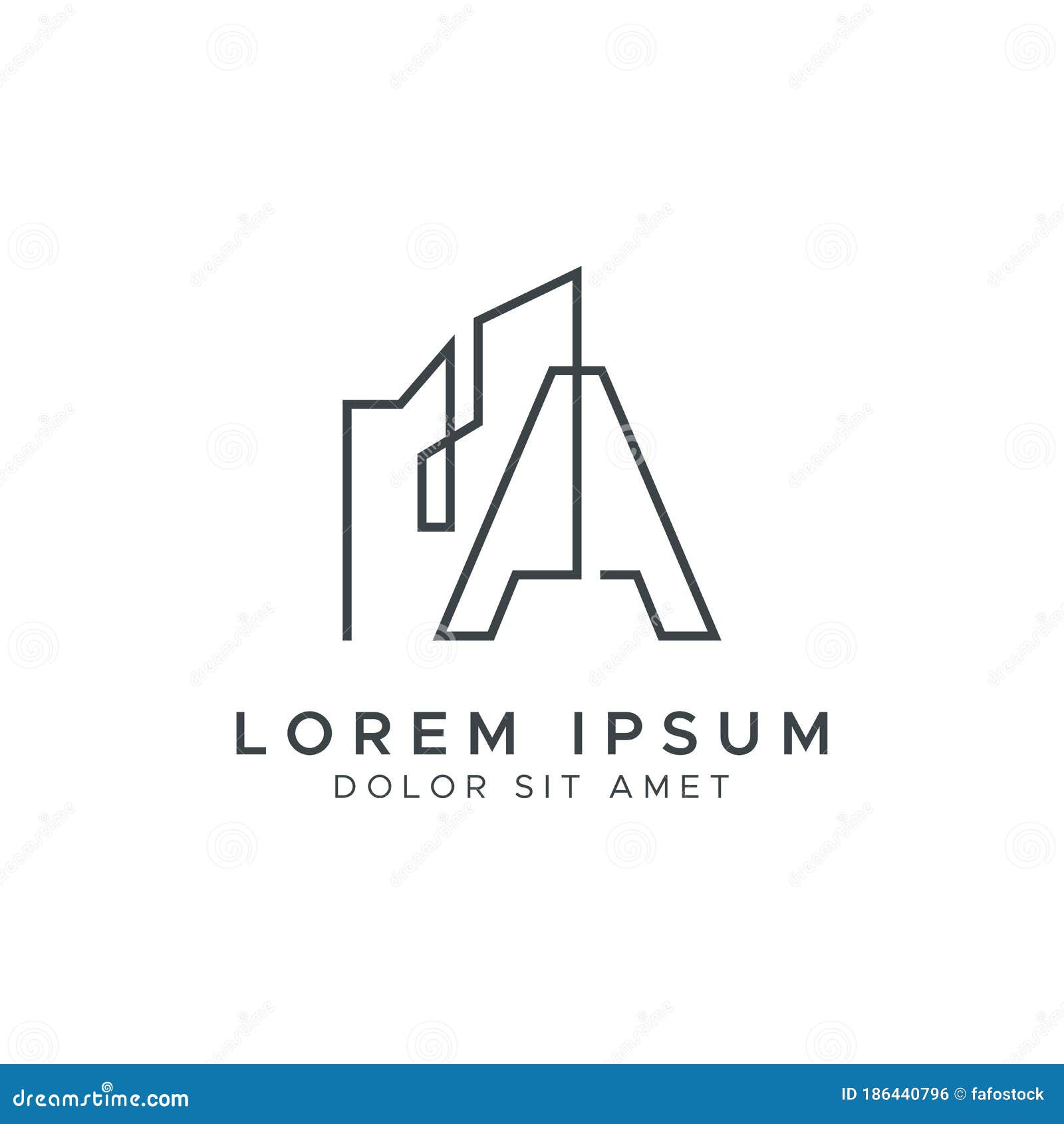 Letter a Building Line Logo Vector Design Template Stock Vector ...