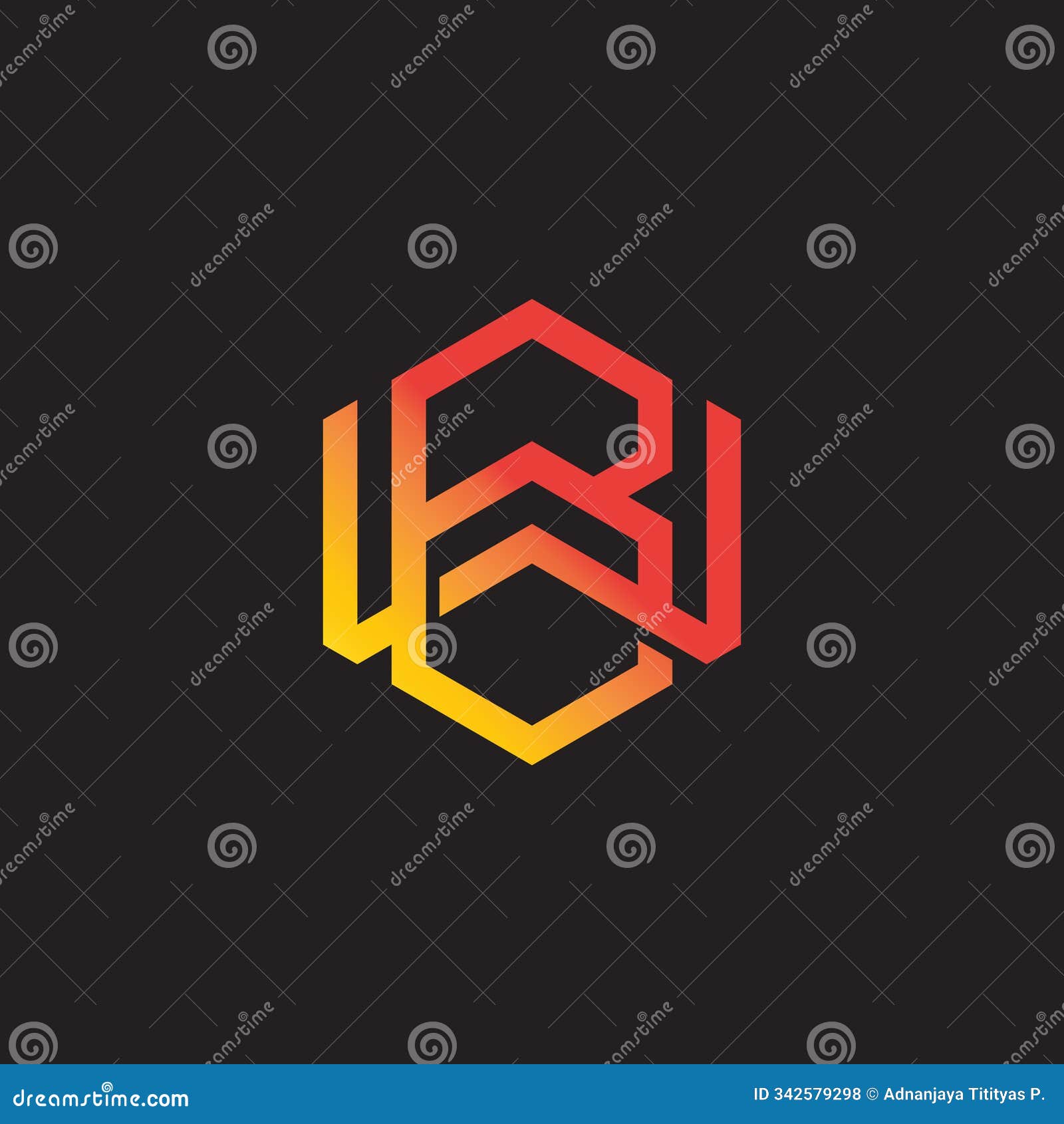 Letter Bw Overlapping Gradient Hexagonal Logo Vector Stock Vector ...