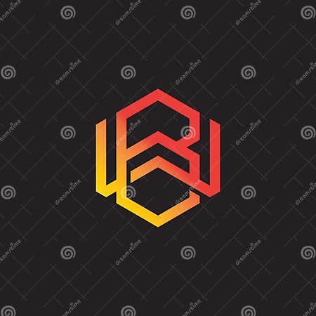 Letter Bw Overlapping Gradient Hexagonal Logo Vector Stock Vector ...