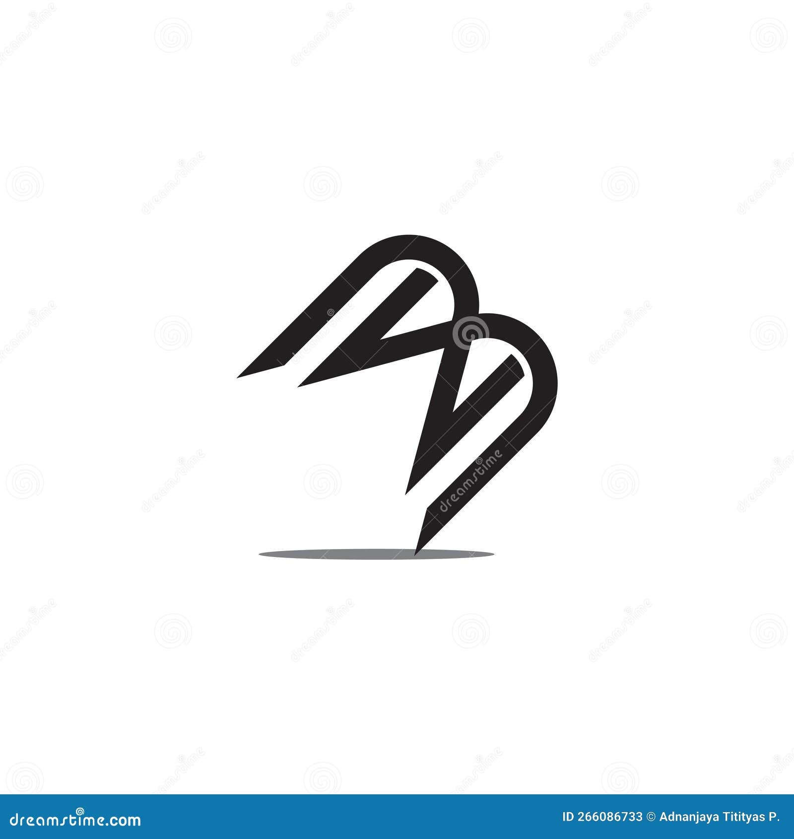 Letter Bw Simple Linked Geometric Shadow Logo Vector Stock Vector ...