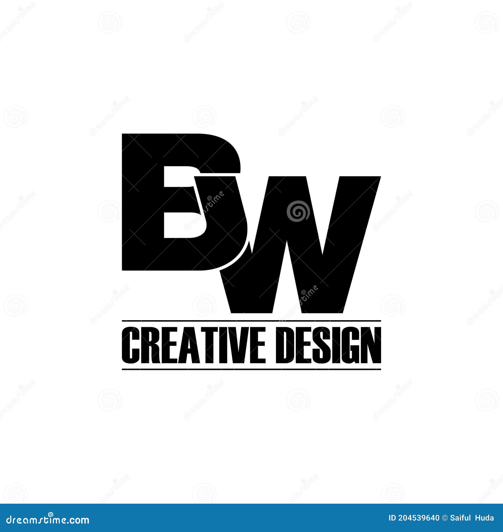 Letter BW Simple Monogram Logo Icon Design. Stock Vector - Illustration ...