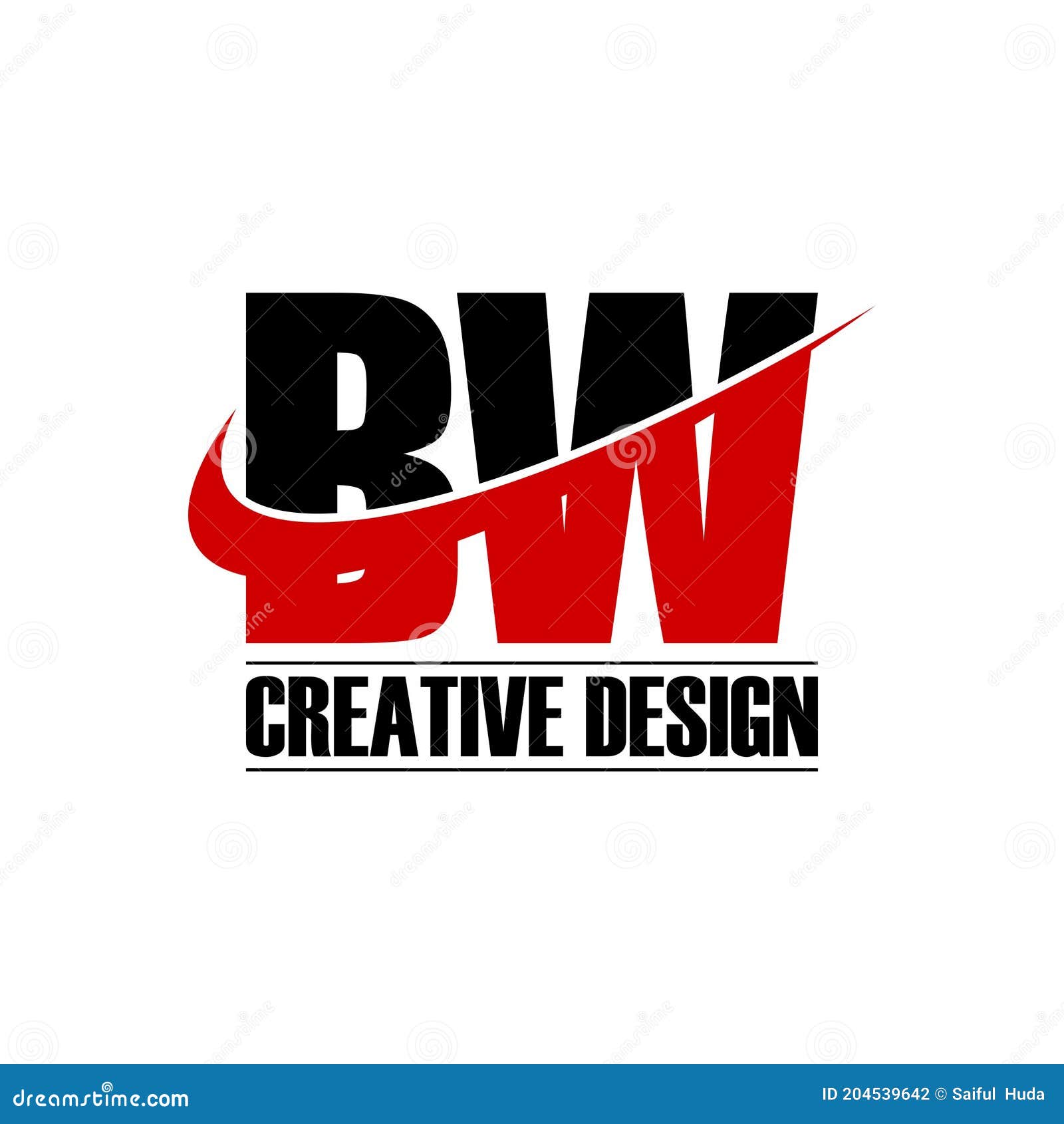 Letter BW Simple Monogram Logo Icon Design. Stock Vector - Illustration ...