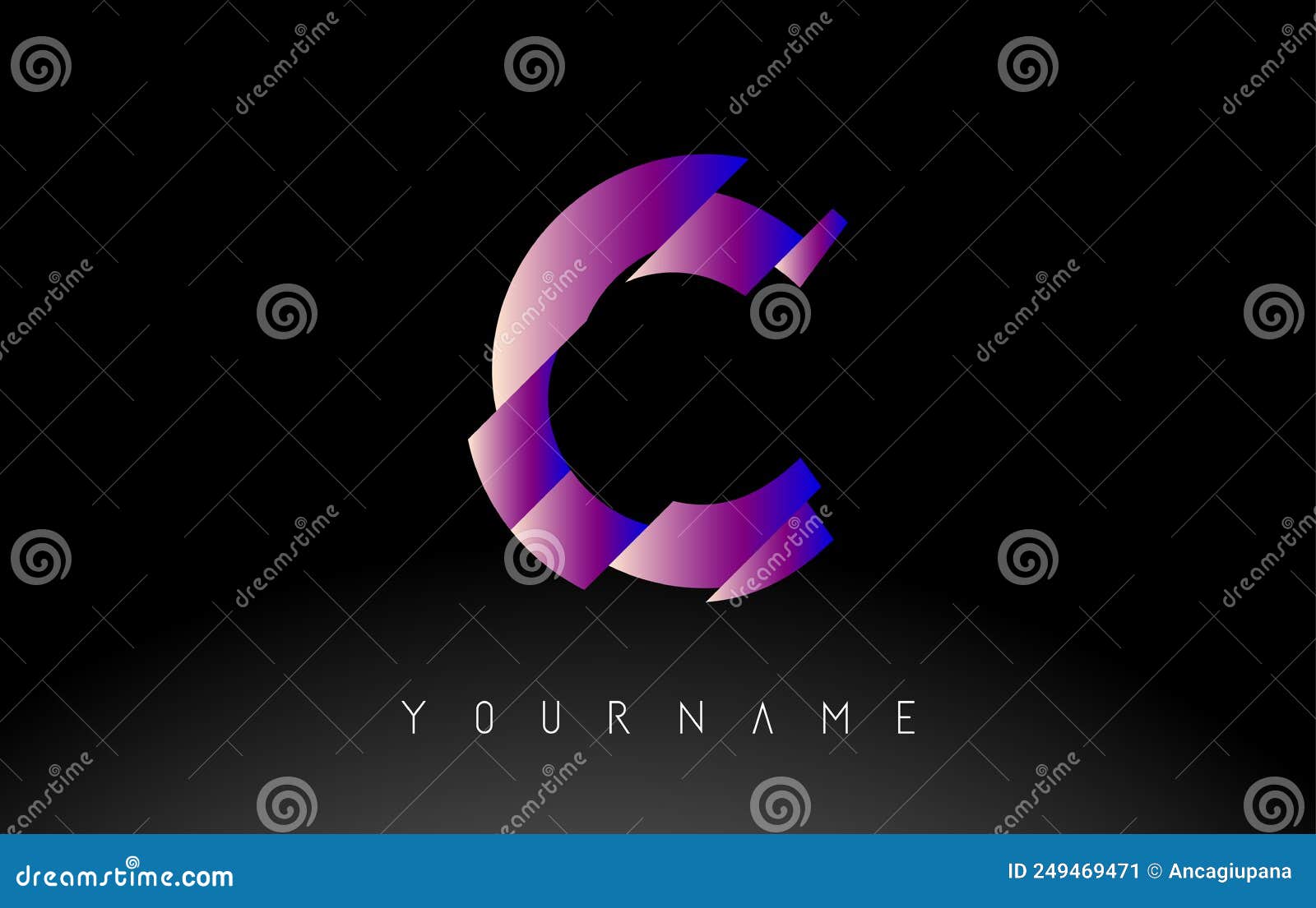 Letter C with Abstract Sliced Effect Logo Design. Creative Vector ...