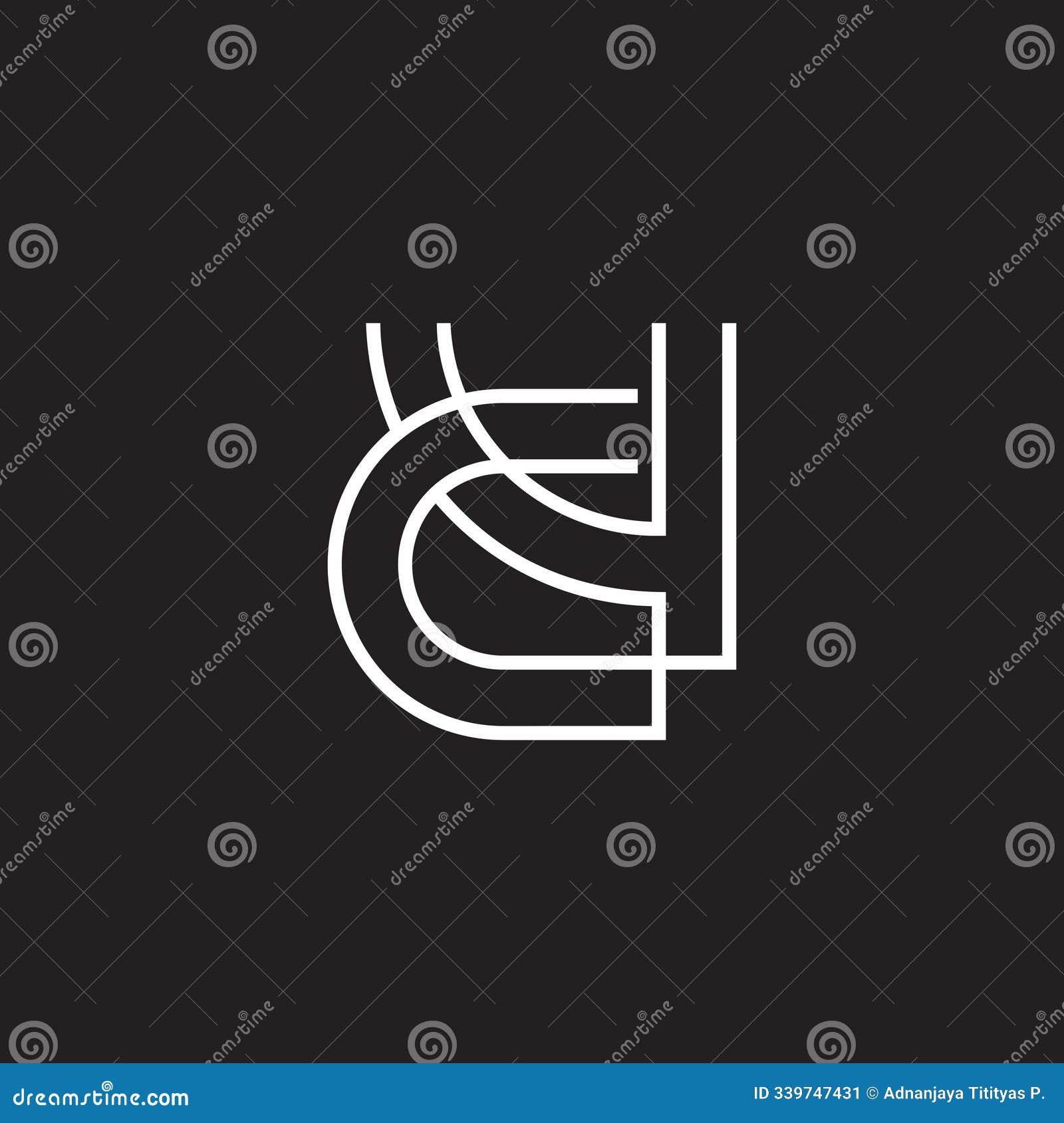 Letter C4 Abstract Thin Linear Simple Logo Vector Stock Vector ...