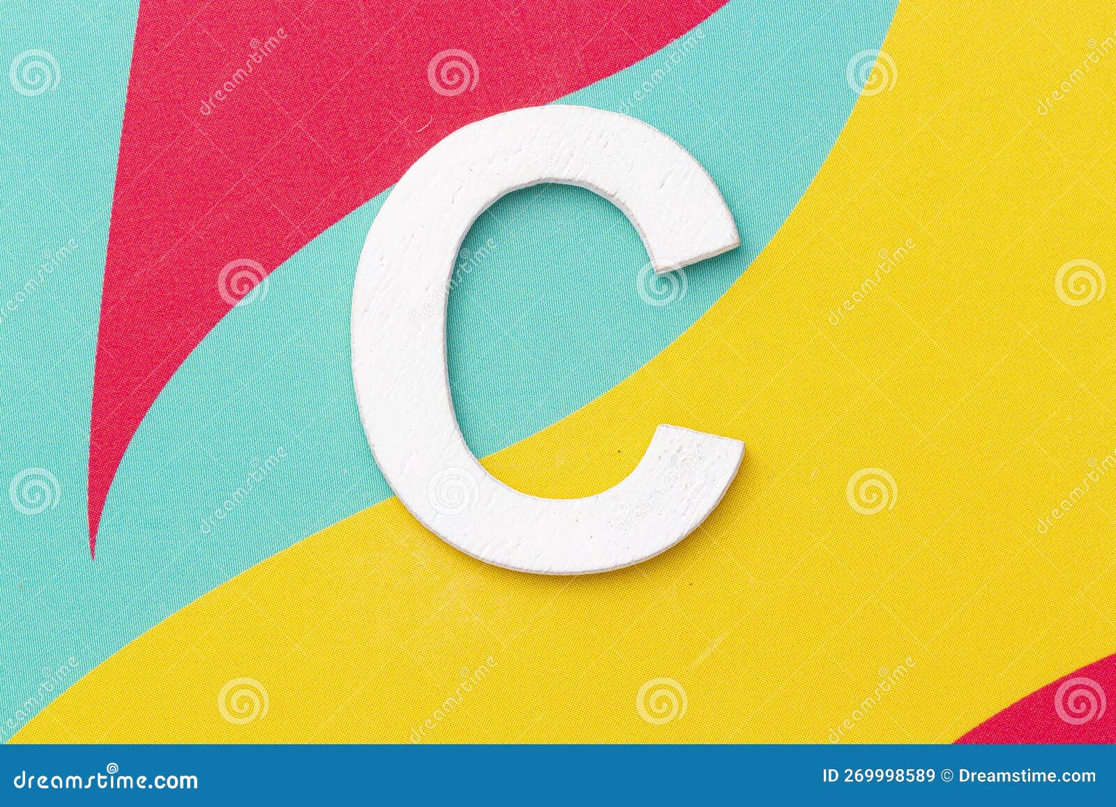 Letter C of the Alphabet on Colored Background, Top View Stock Image ...