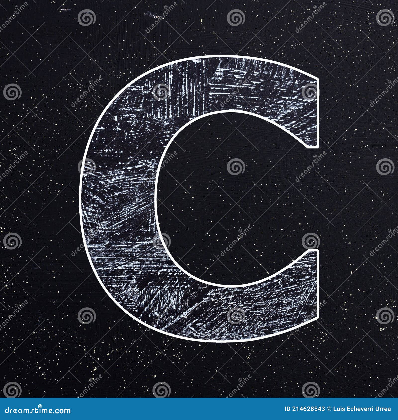 Letter C - Alphabet Font Hand Drawn in Chalk Stock Illustration ...