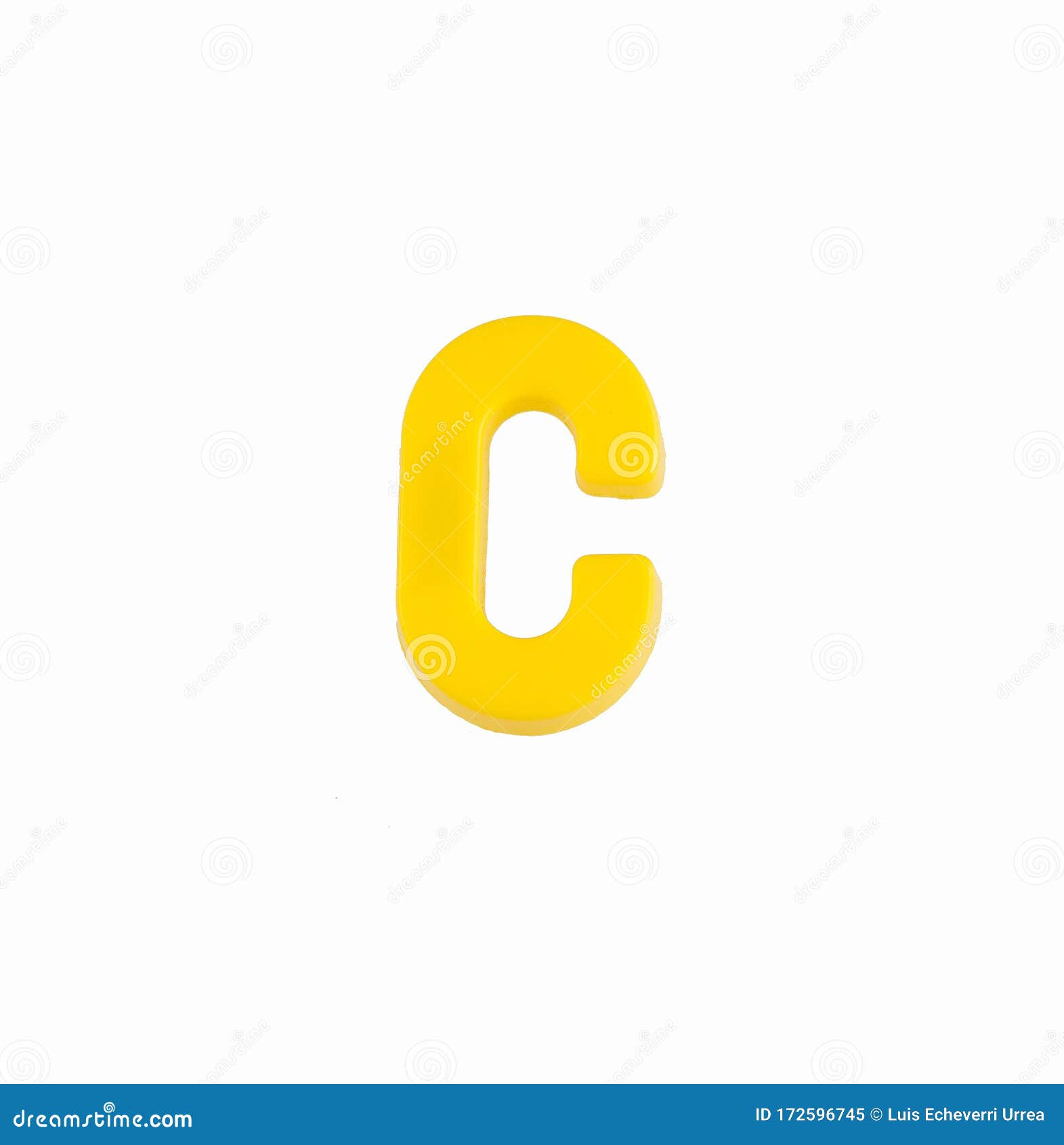 Letter C of the Alphabet - Piece in Yellow Plastic Stock Image - Image ...
