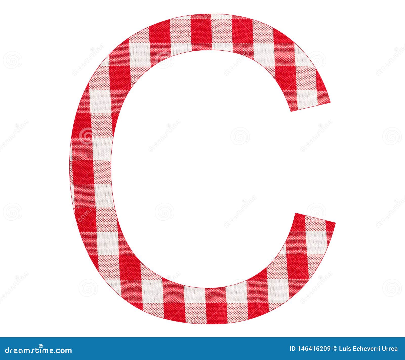 Letter C of the Alphabet - Red Checkered Fabric Tablecloth - White ...