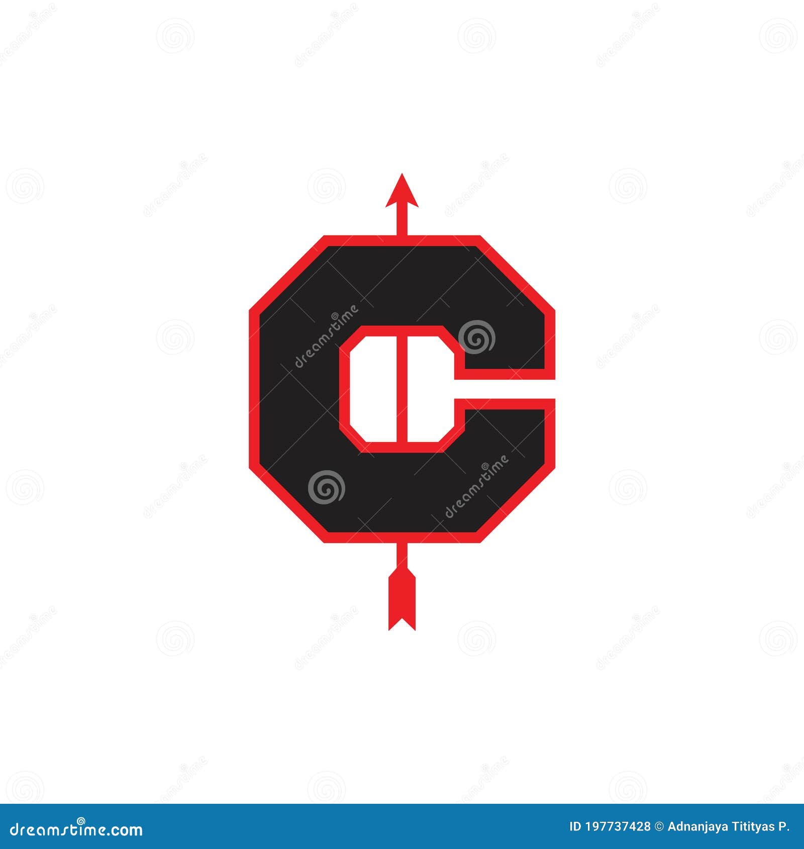 Letter C Arrow Shape Outline Logo Vector Stock Vector - Illustration of ...
