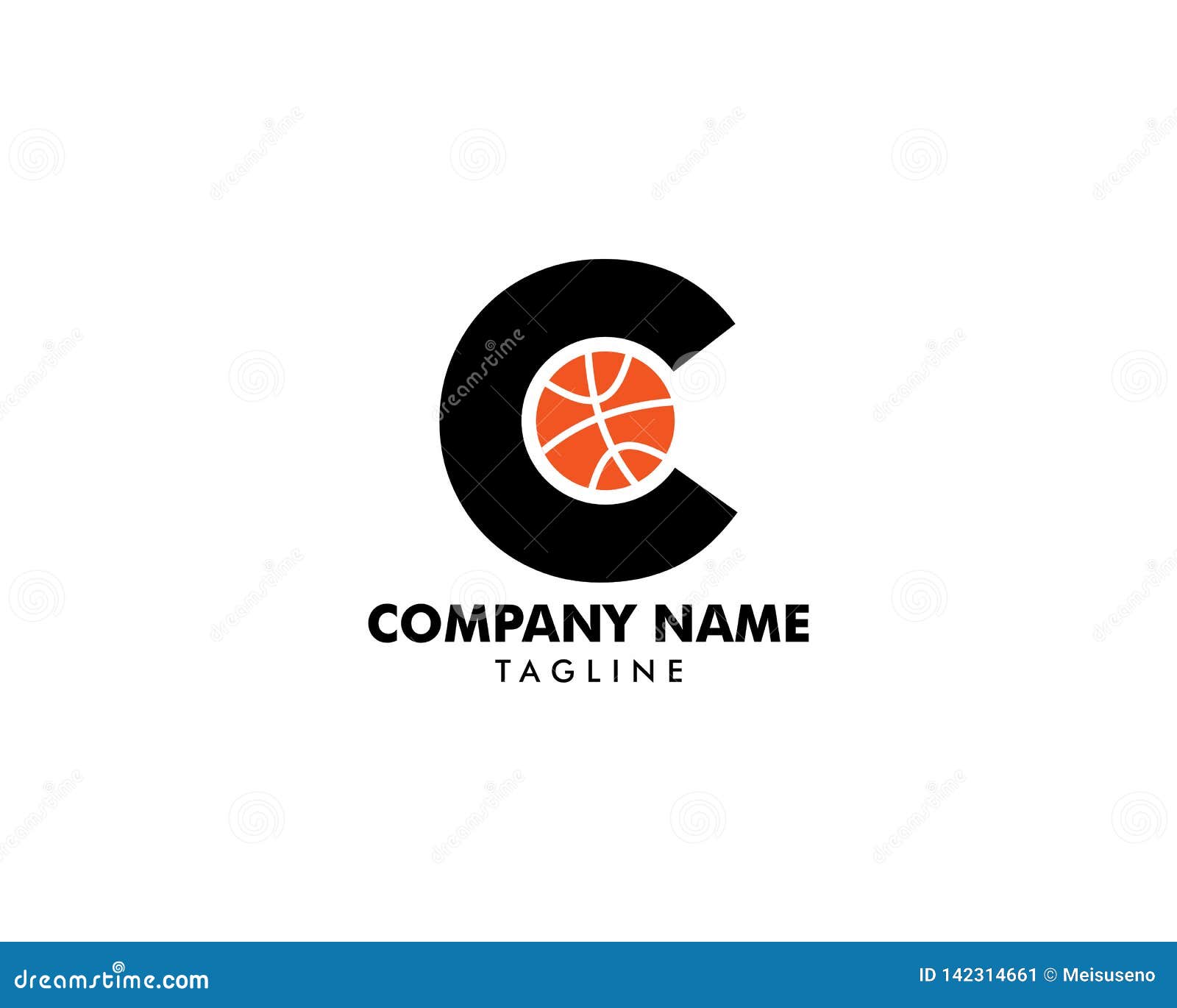 Letter C for Basketball Logo Template Stock Vector - Illustration of ...