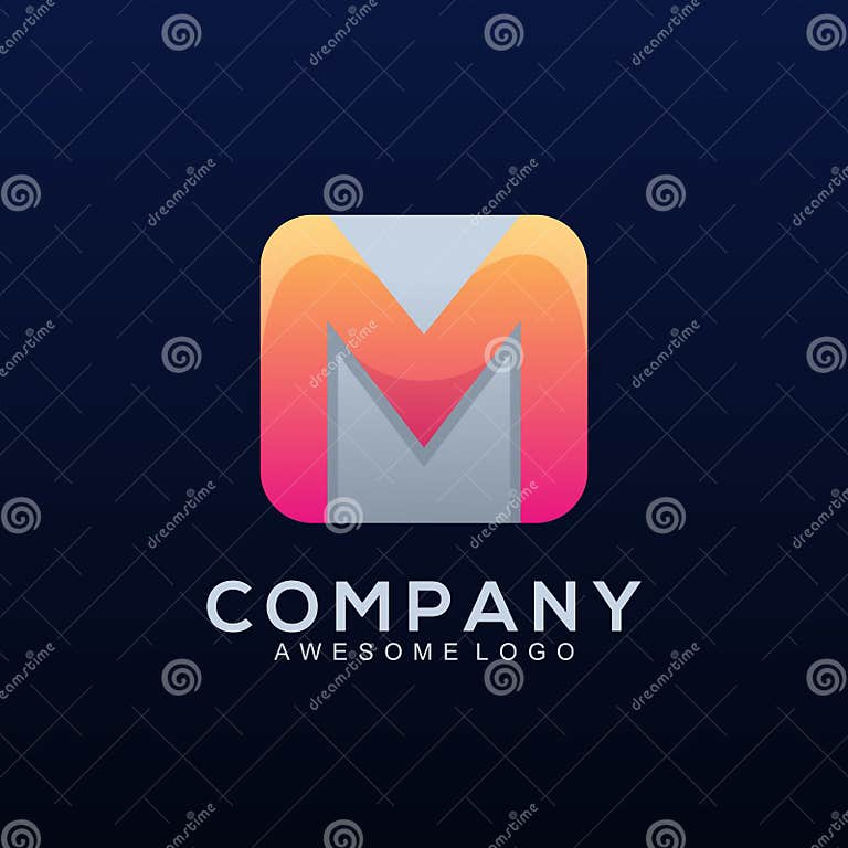 Letter C Box Illustration Gradient Color Style Stock Vector ...