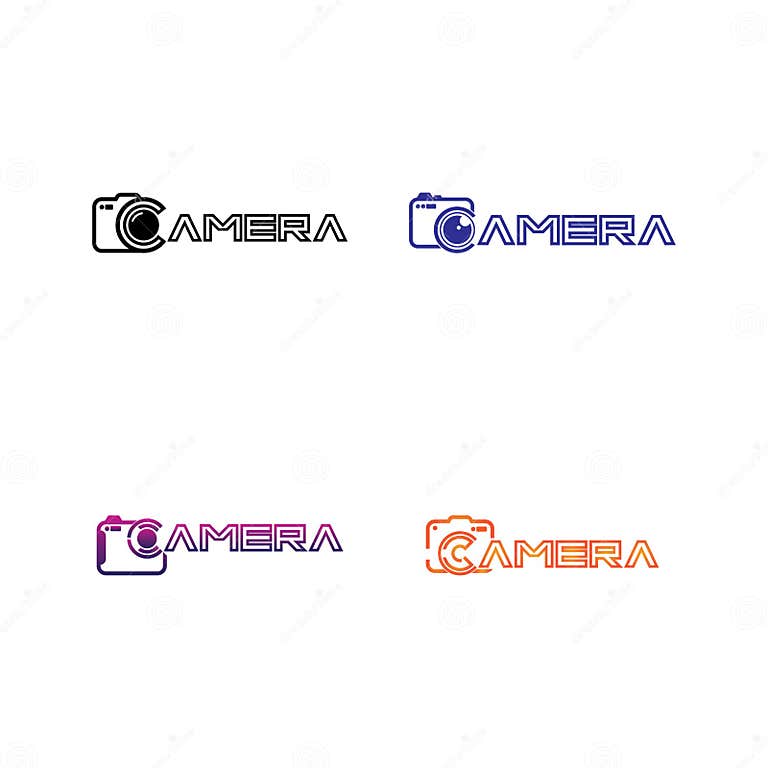 Letter C with Camera Logo Design Vector Illustration Template Stock ...