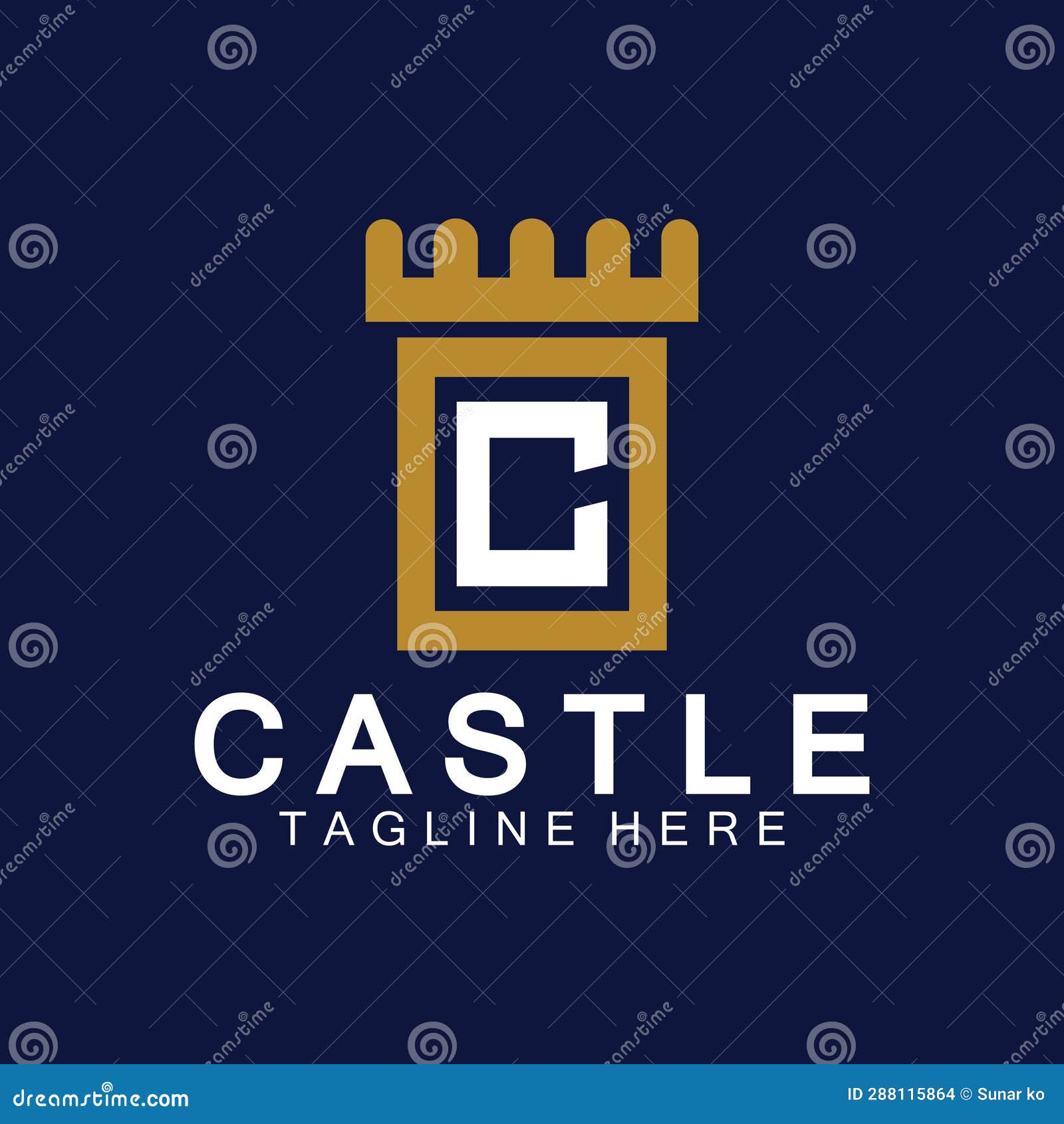 Letter C Castle Logo Icon Design Template Stock Vector - Illustration ...